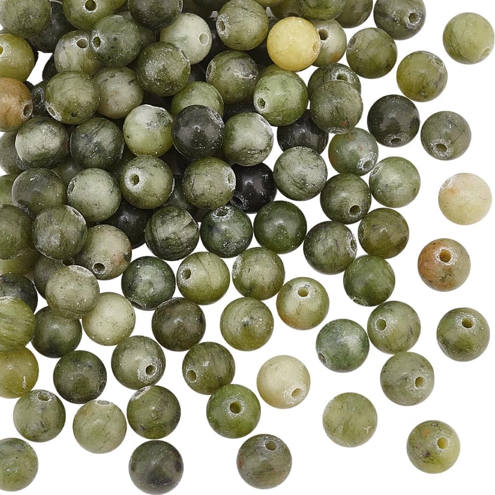 116~120pcs 6mm Natural Green Jade Beads Natural Gemstone Beads Energy ...