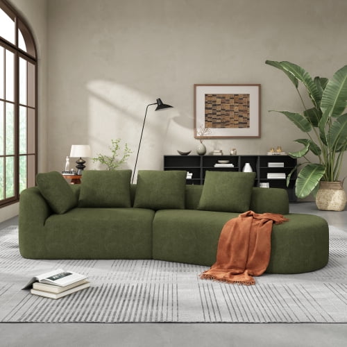 116" Modern Curved Minimalist Modular Sectional Sofa, Oversized ...