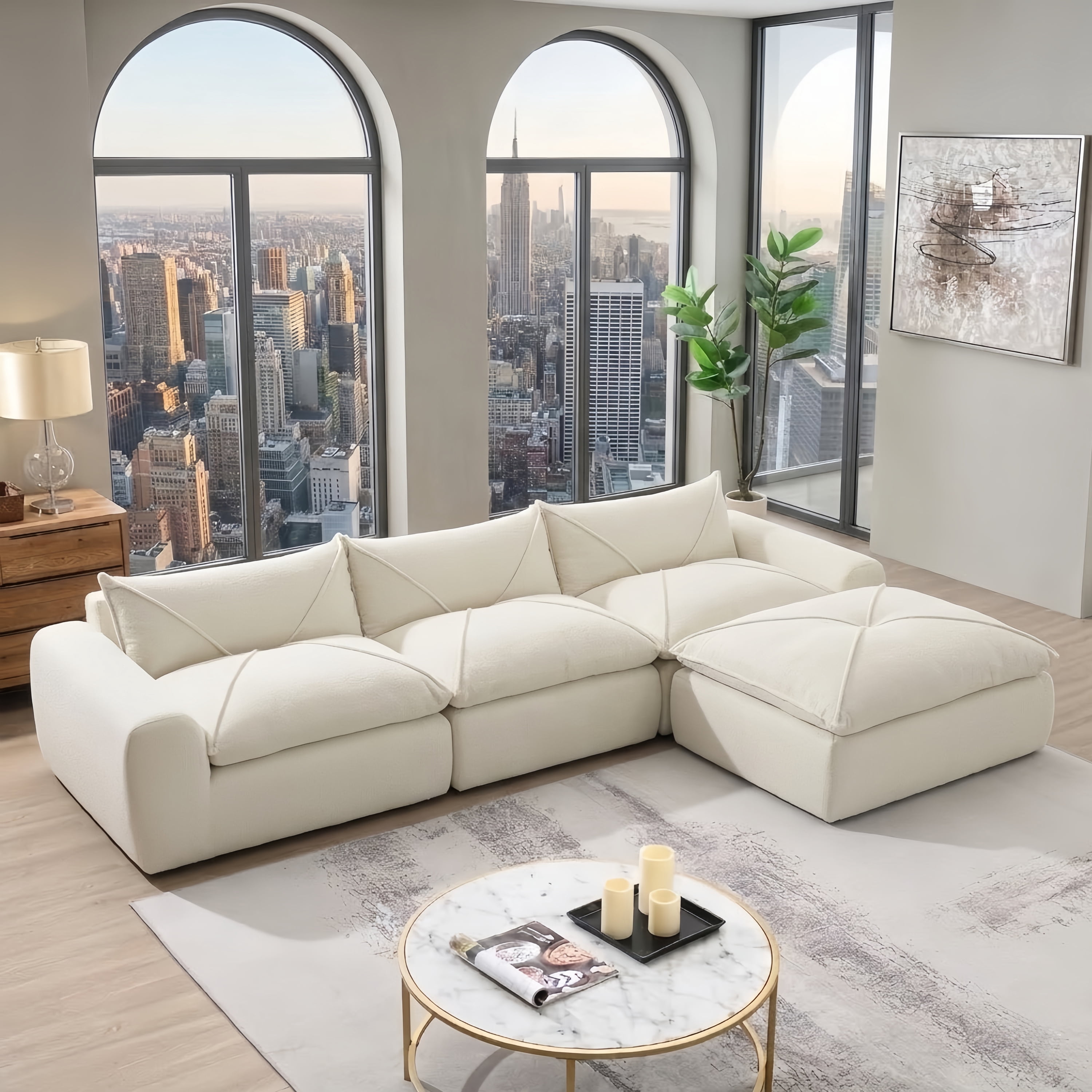 EPOWP 116'' Modular Sectional Sofa, L Shaped Boneless Cloud Couch ...