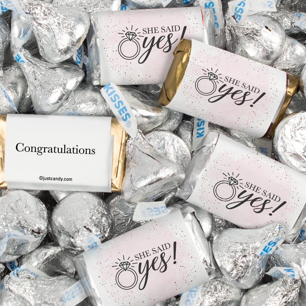116 Pcs Engagement Candy Party Favors Hershey's Miniatures & Kisses by ...