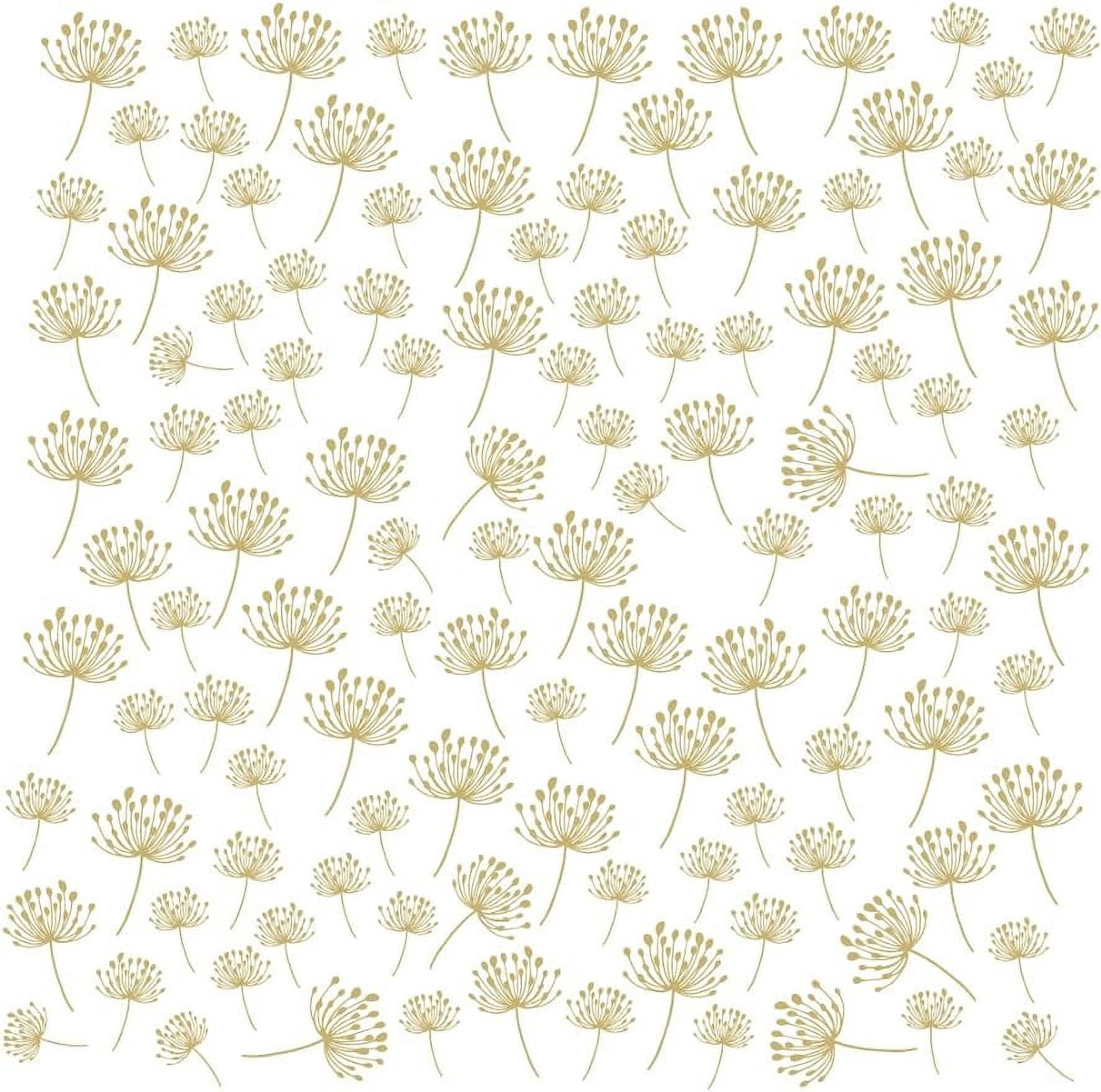 116 Pieces Golden Dandelion Wall Stickers Peel and Stick Dandelion Wall ...