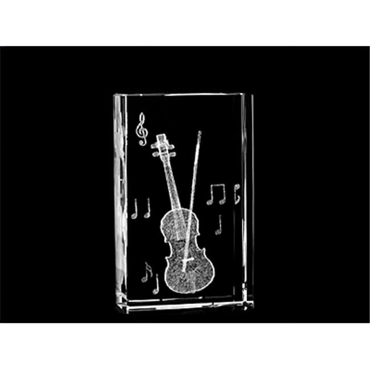 1168-100-26 2.4 L x 4 H x 1.4 W in. Crystal Laser-Engraved Violin Music ...