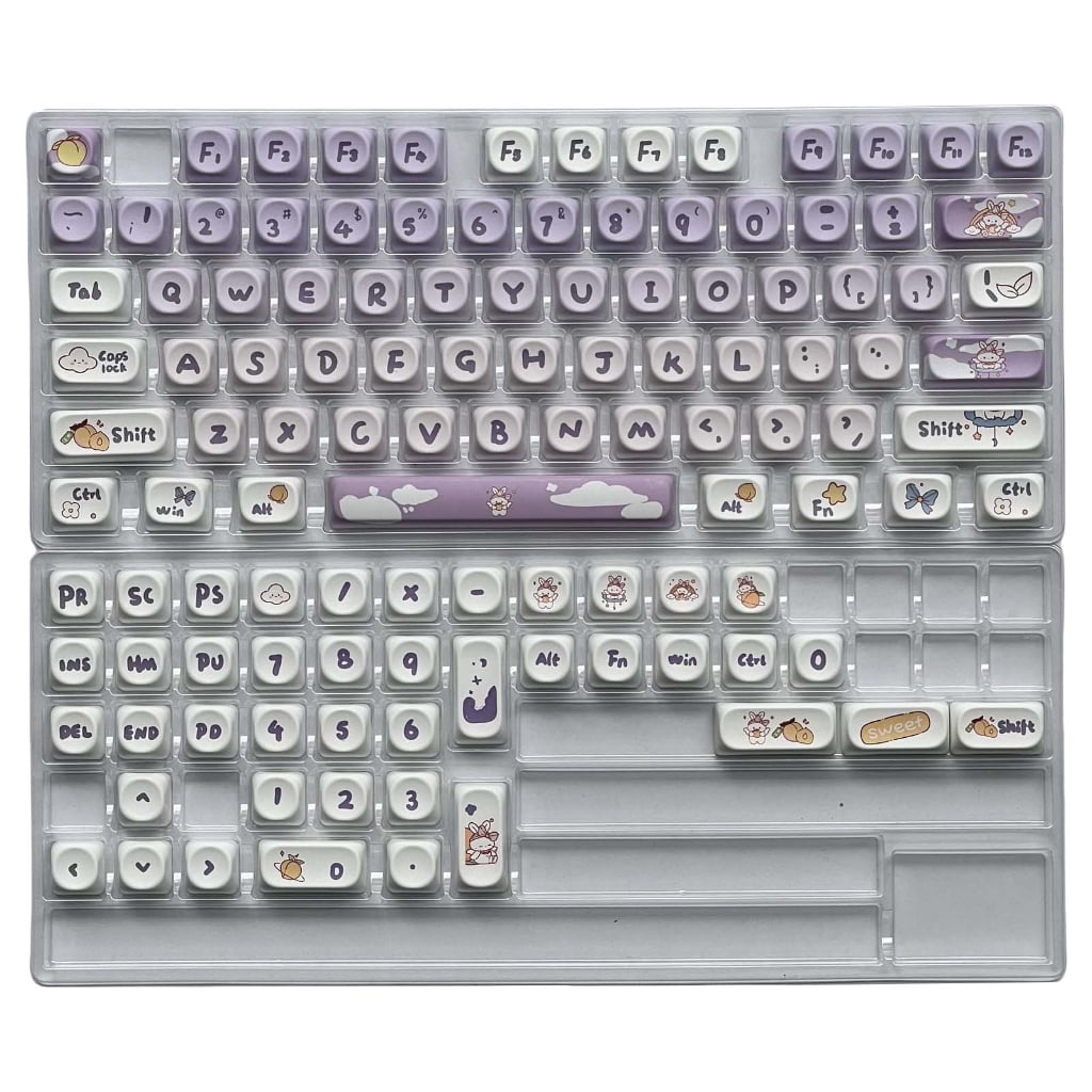 116Keys Cartoon Keycaps For Mechanical Keyboard Switches Cartoon Rabbit ...