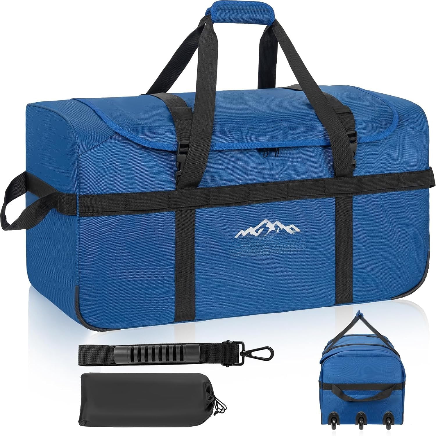116L Foldable Rolling Duffel Bag with 3 Wheels And Handle, 30 inch ...