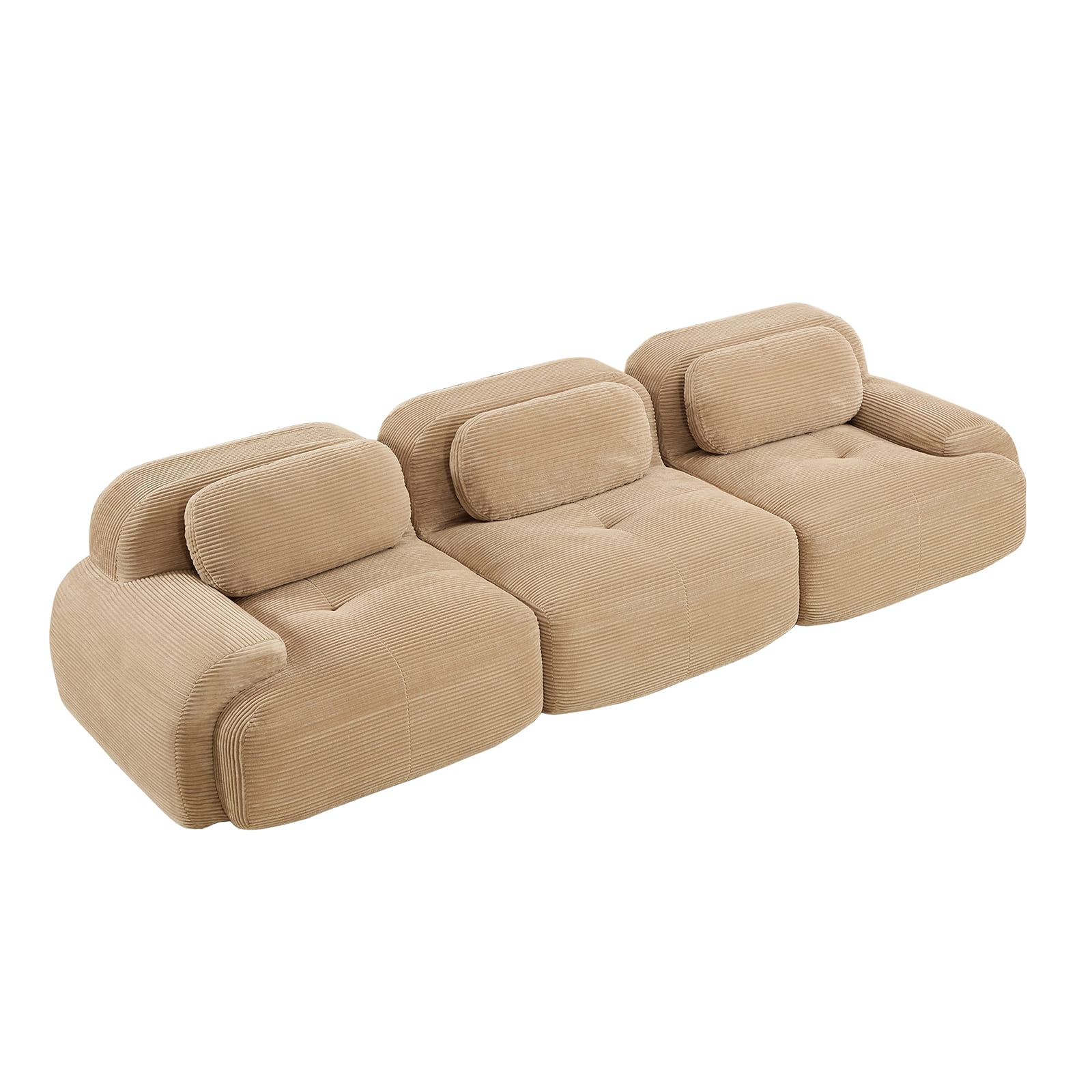 117" Modern Compressed Boneless Couch, 3 Seater Sectional Couches for ...
