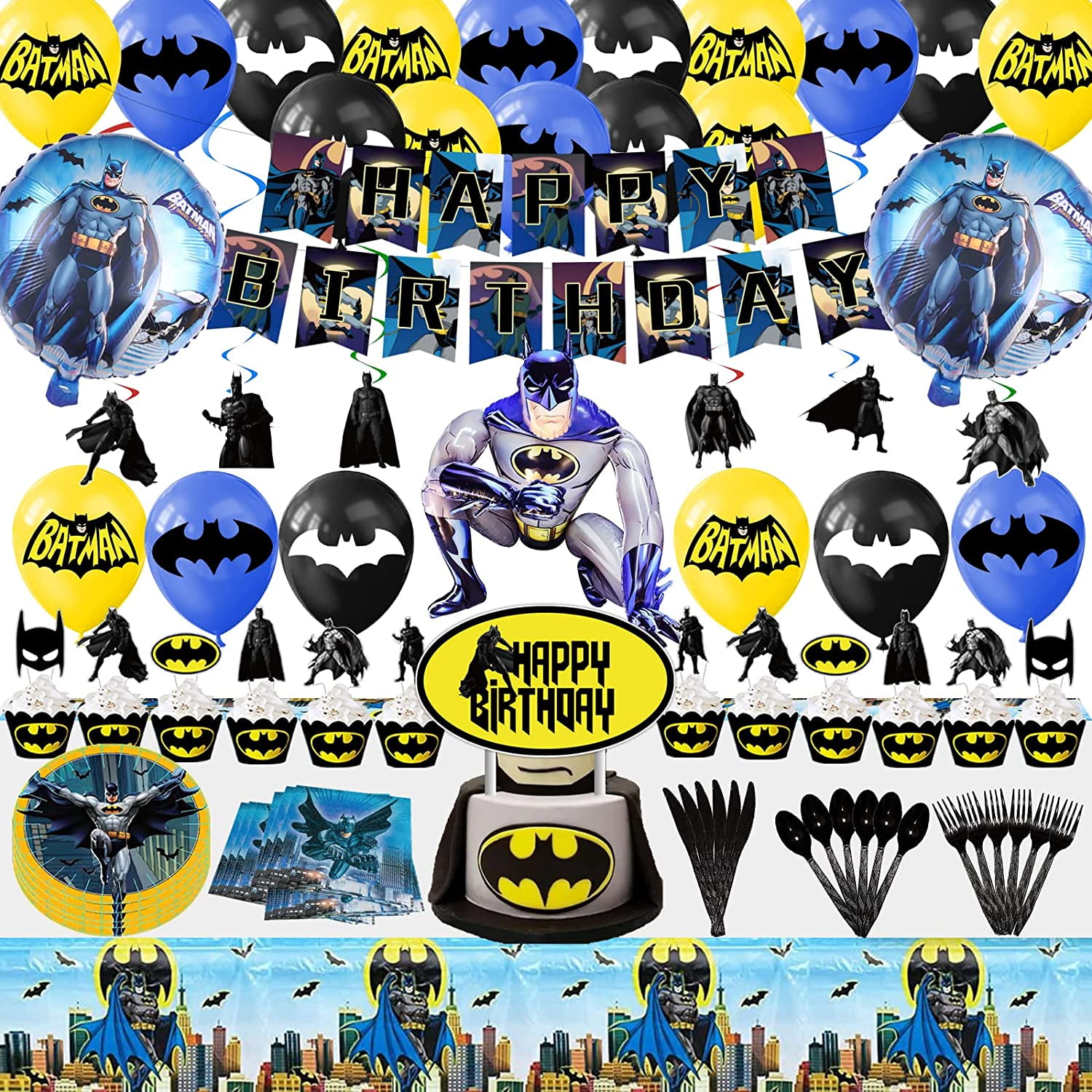 117 PCS Birthday Party Supplies Including Birthday Banner, Hanging ...