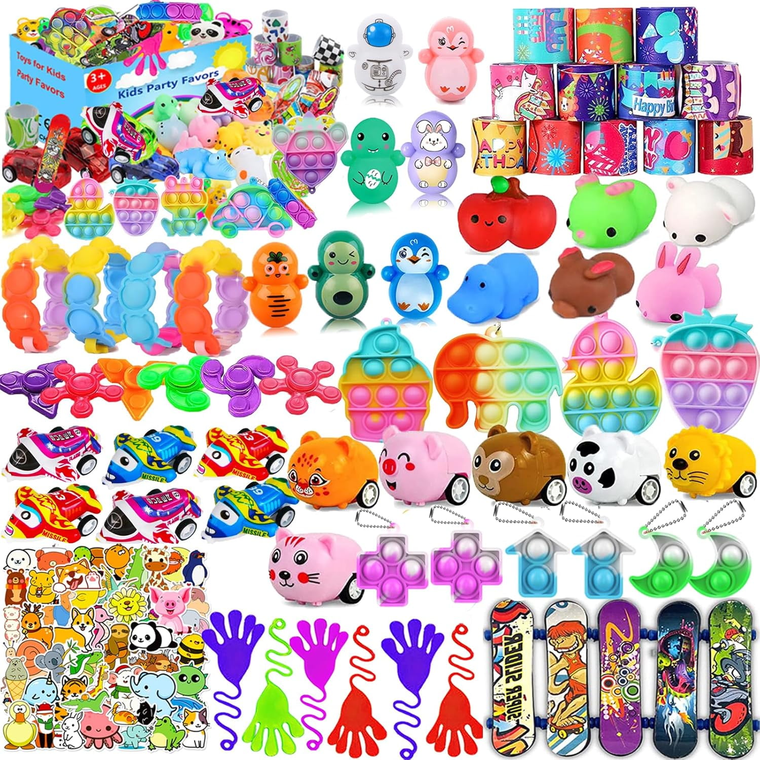 117 PCS Party Favors for Kids 4-8 8-12, Pop Fidget Toys, Treasure Box for Classroom, Pinata ...