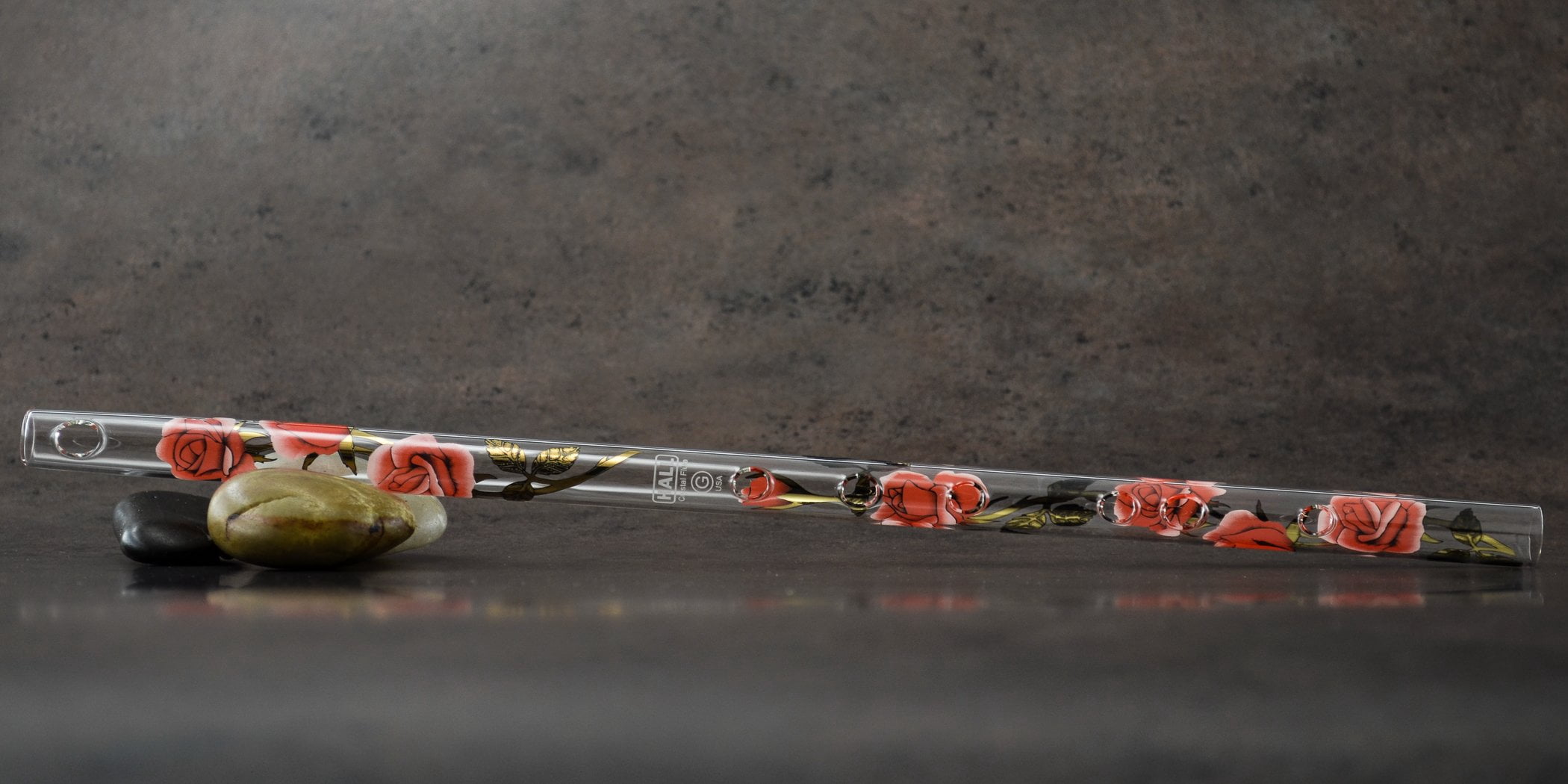 Hall Crystal Flute 11714 - Inline Glass Flute in G - Rose/Gold ...