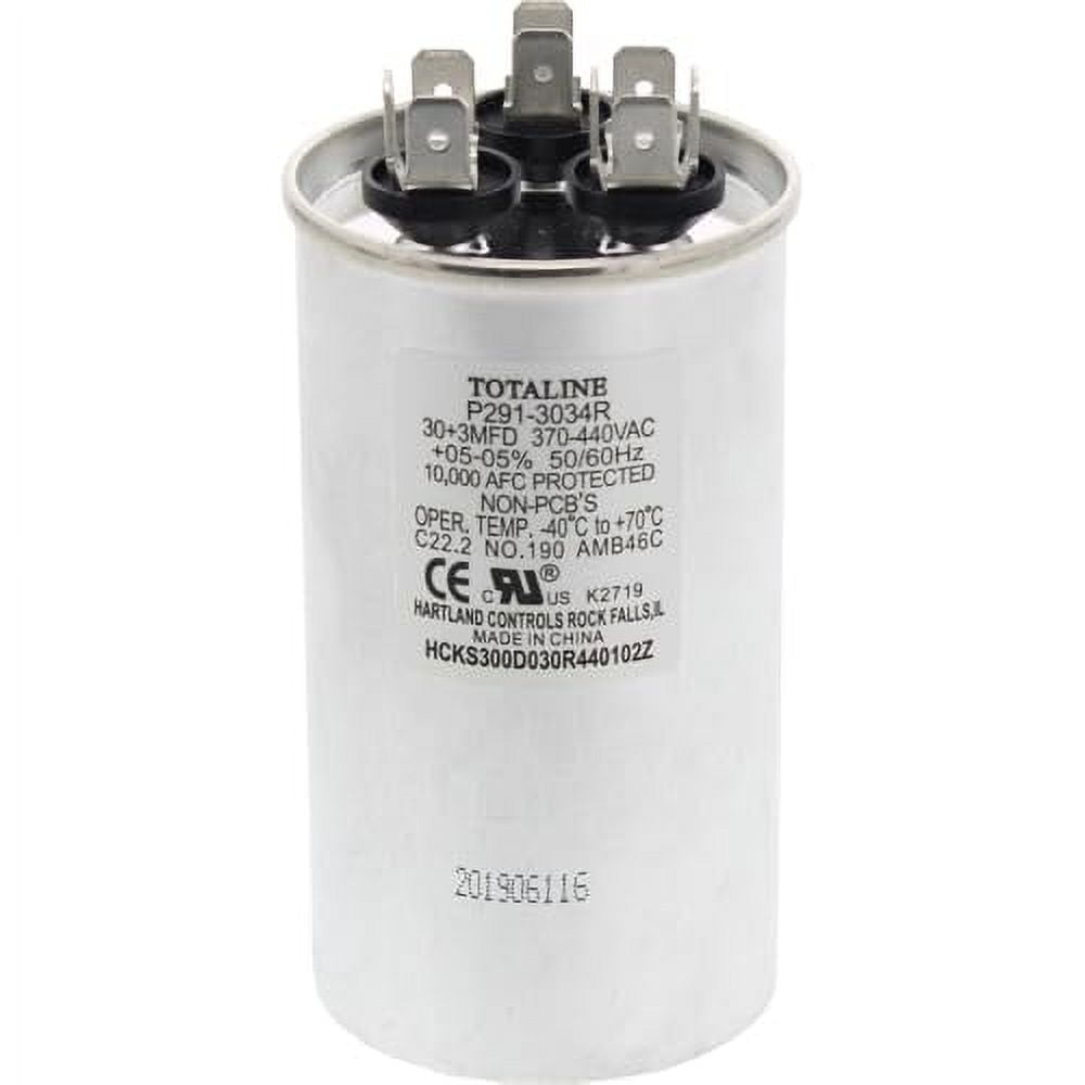 1172090 - Tempstar Dual Run Round Capacitor Replacement 30/3 UF 370 Volt - Walmart.com