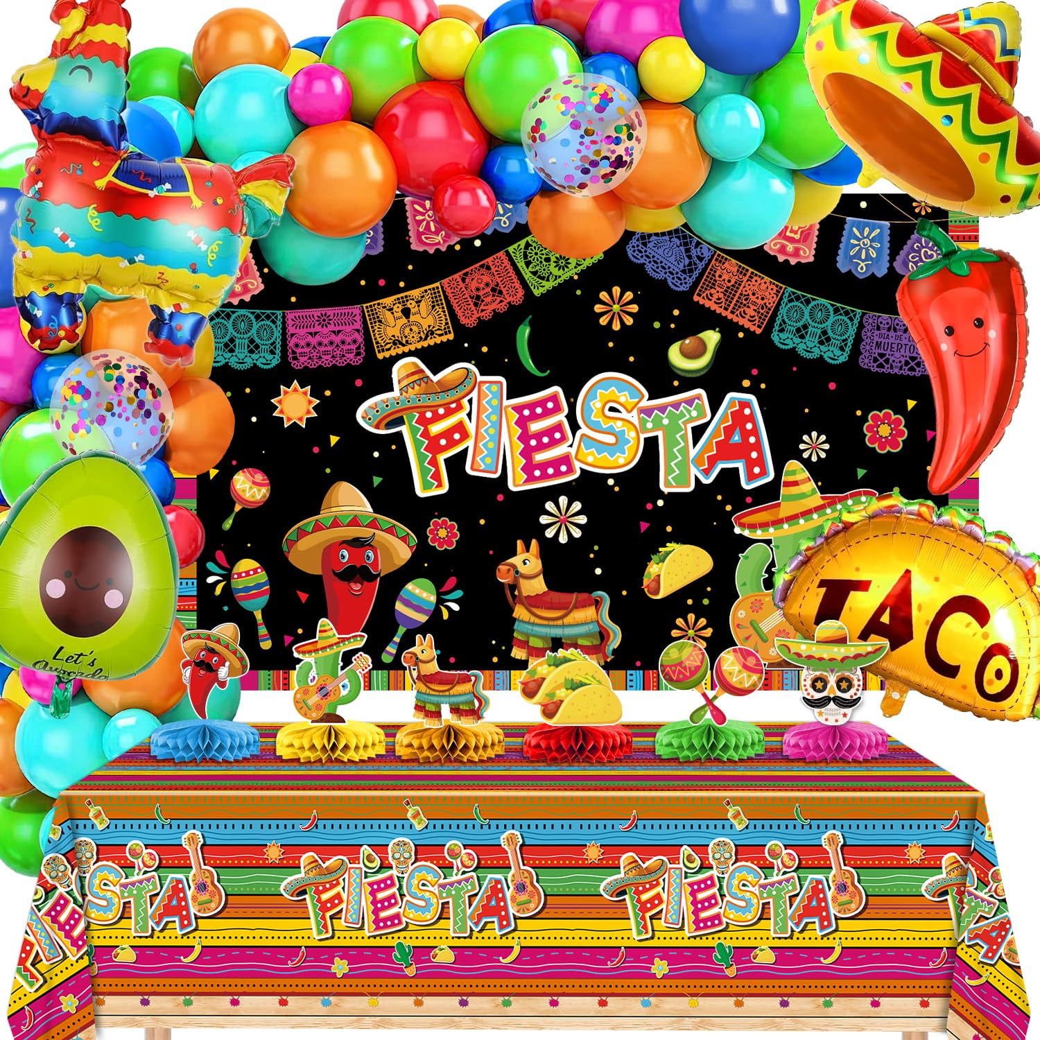 117PCS Fiesta Party Decorations Mexican Party Decorations Fiesta ...