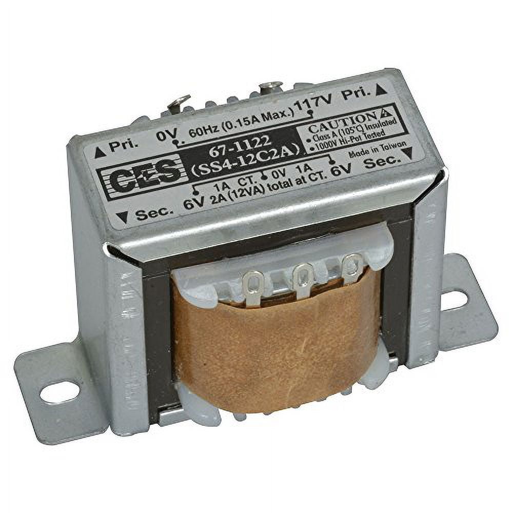117VAC -> 12VAC, 2A, CT Transformer, Solder Lug/Push-on Terminals,Rated ...