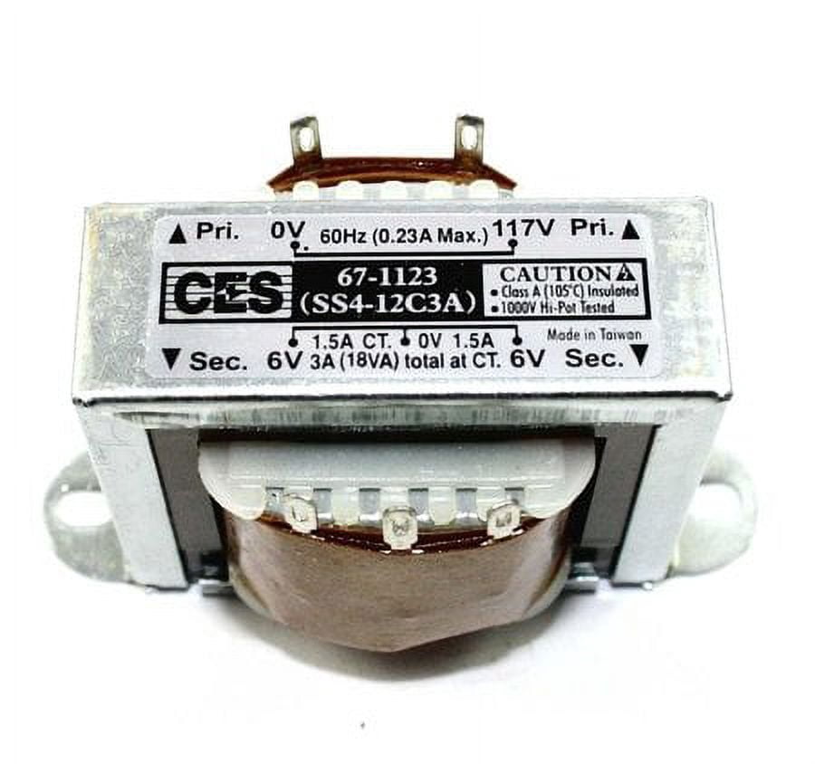 117VAC -> 12VAC, 3A, CT Transformer, Solder Lug/Push-on Terminals,Rated ...