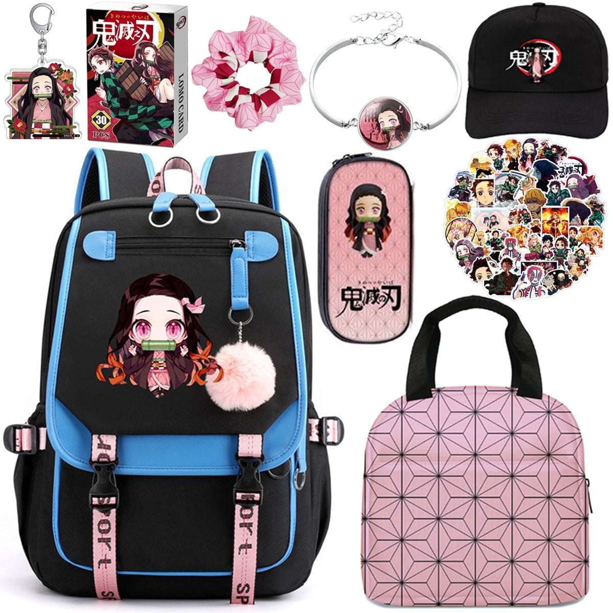 117pcs Anime Demon Slayer Nezuko School Backpack kits - Walmart.com