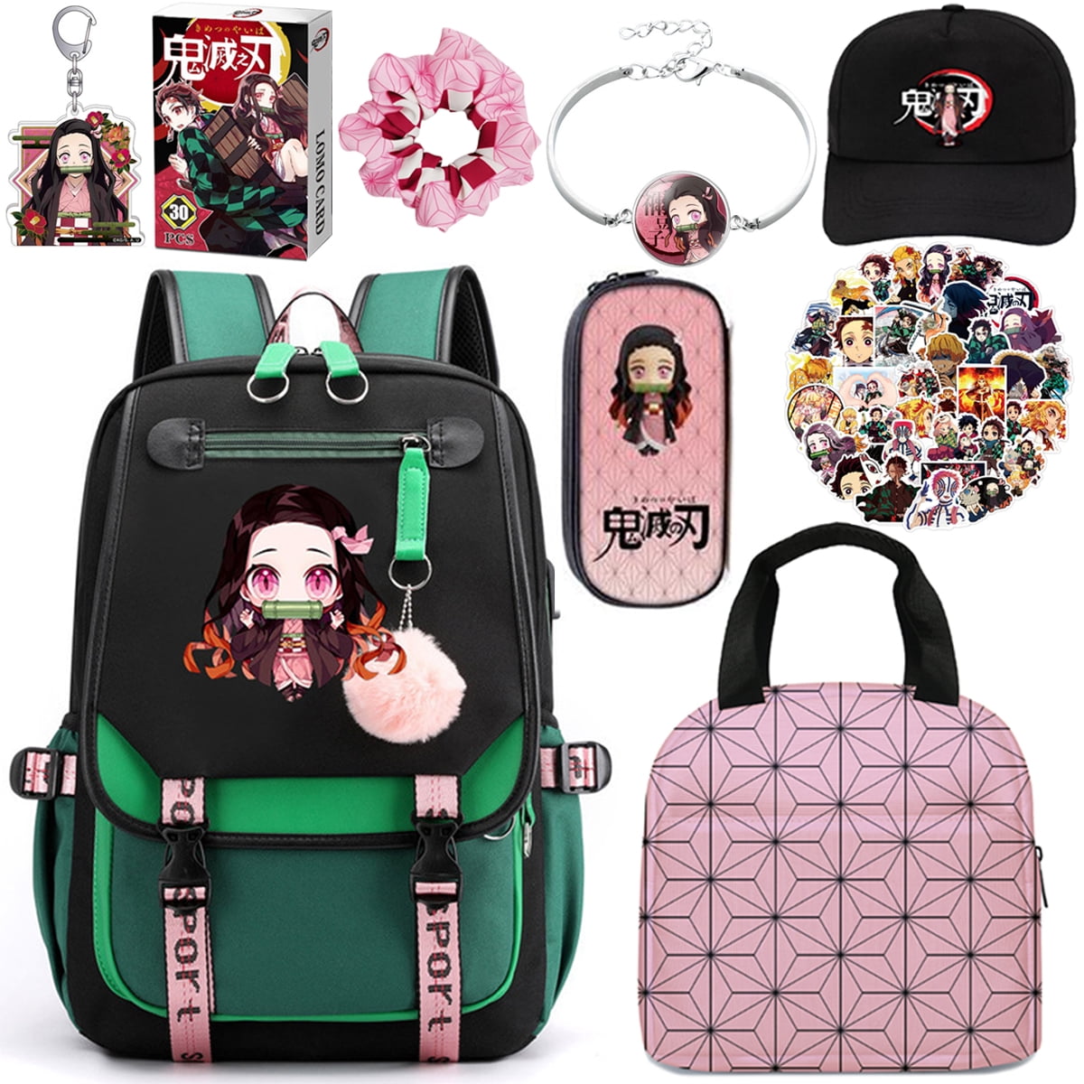 117pcs Anime Demon Slayer Nezuko School Backpack kits - Walmart.com