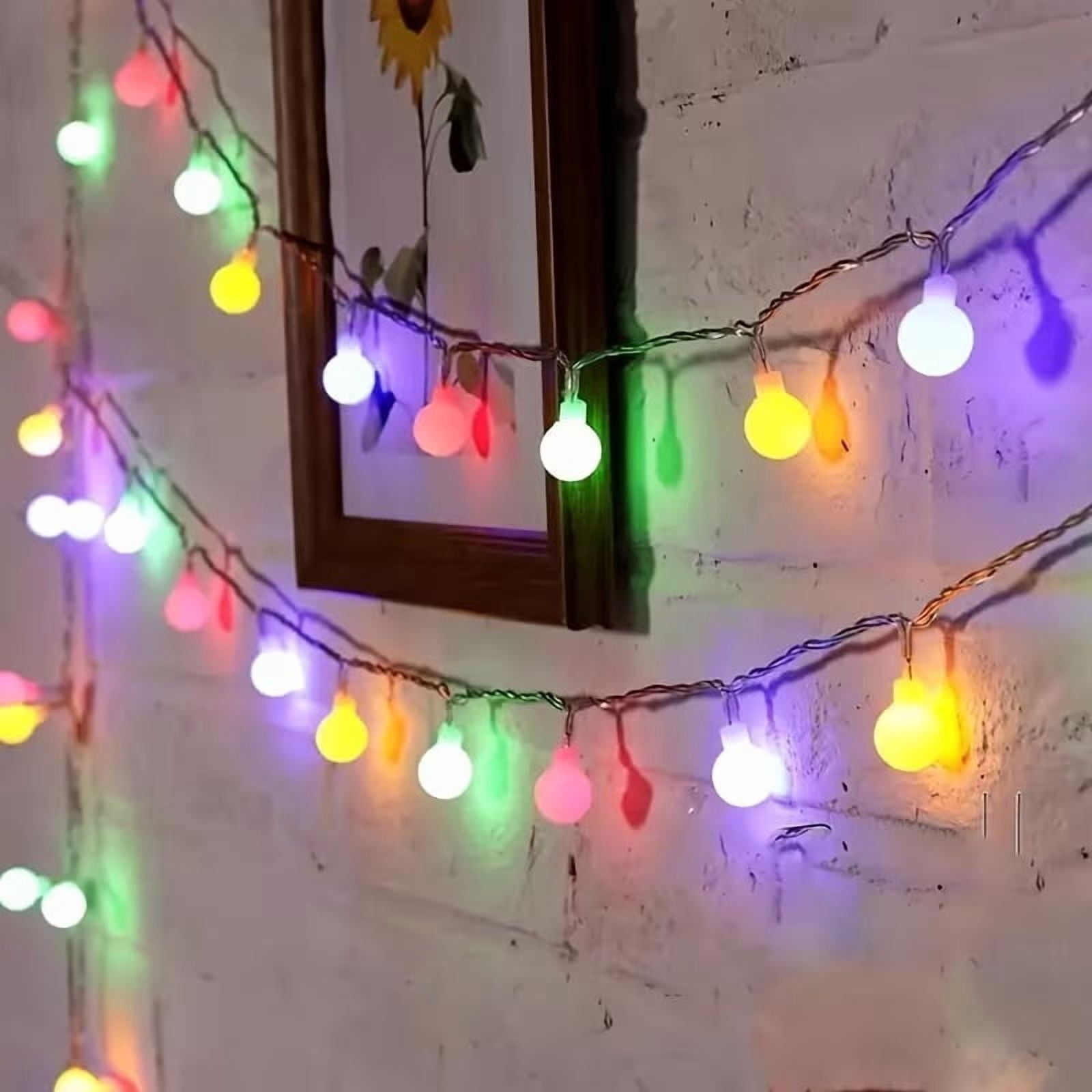 118.11 Inch LED Frosted White Ball String Lights - Battery Powered ...