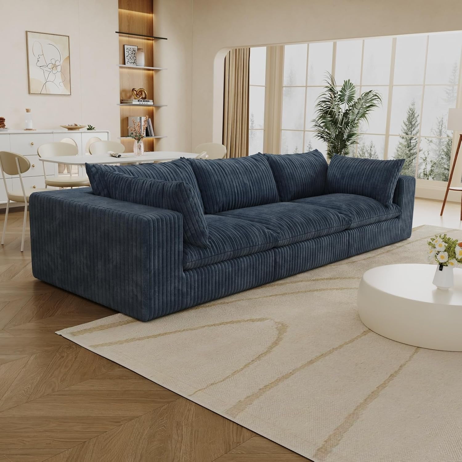 118" Cloud Modular Sectional Couch,Modern Double-Layer Design ...