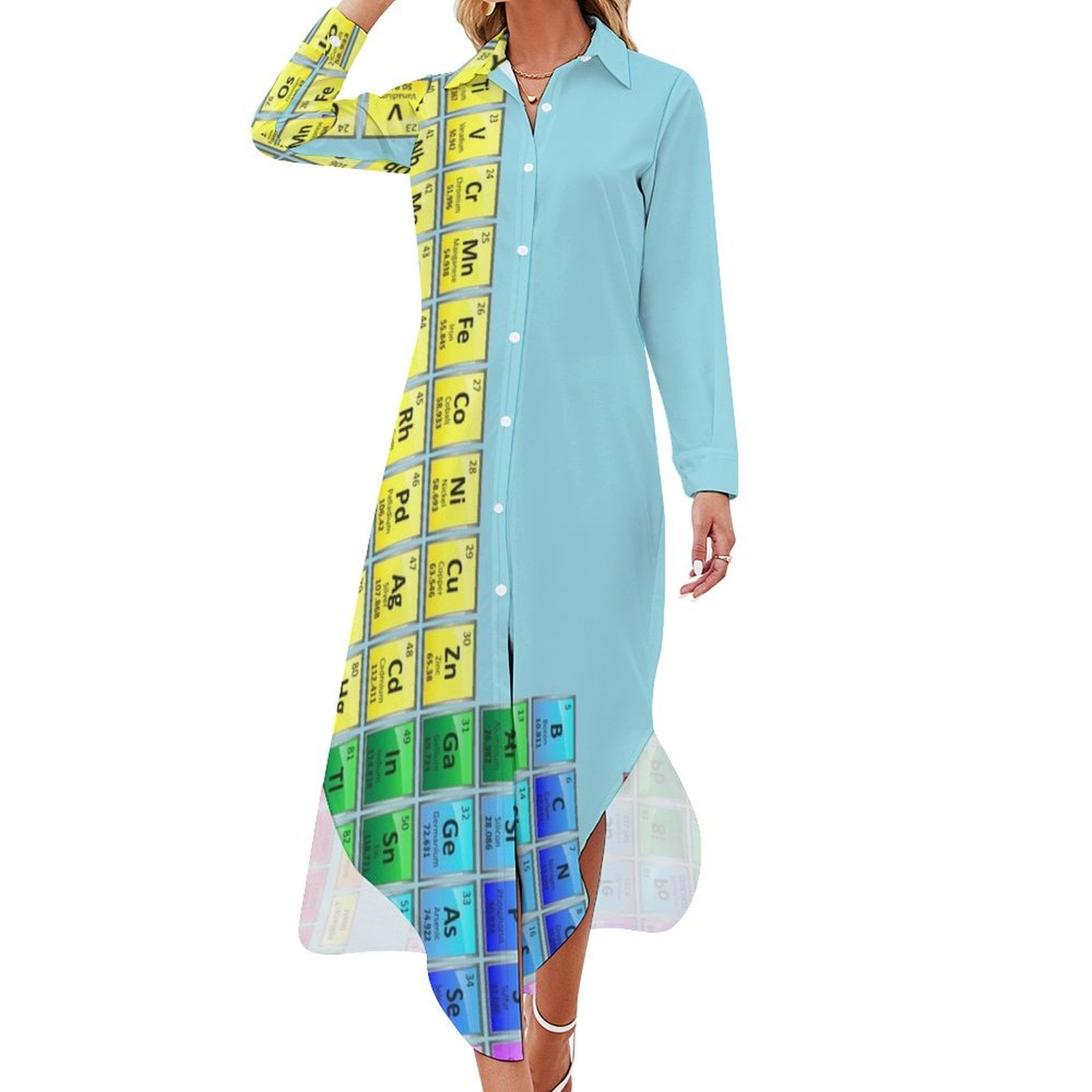 118 Element Periodic Table Long Sleeved Shirt Dress summer clothes ...