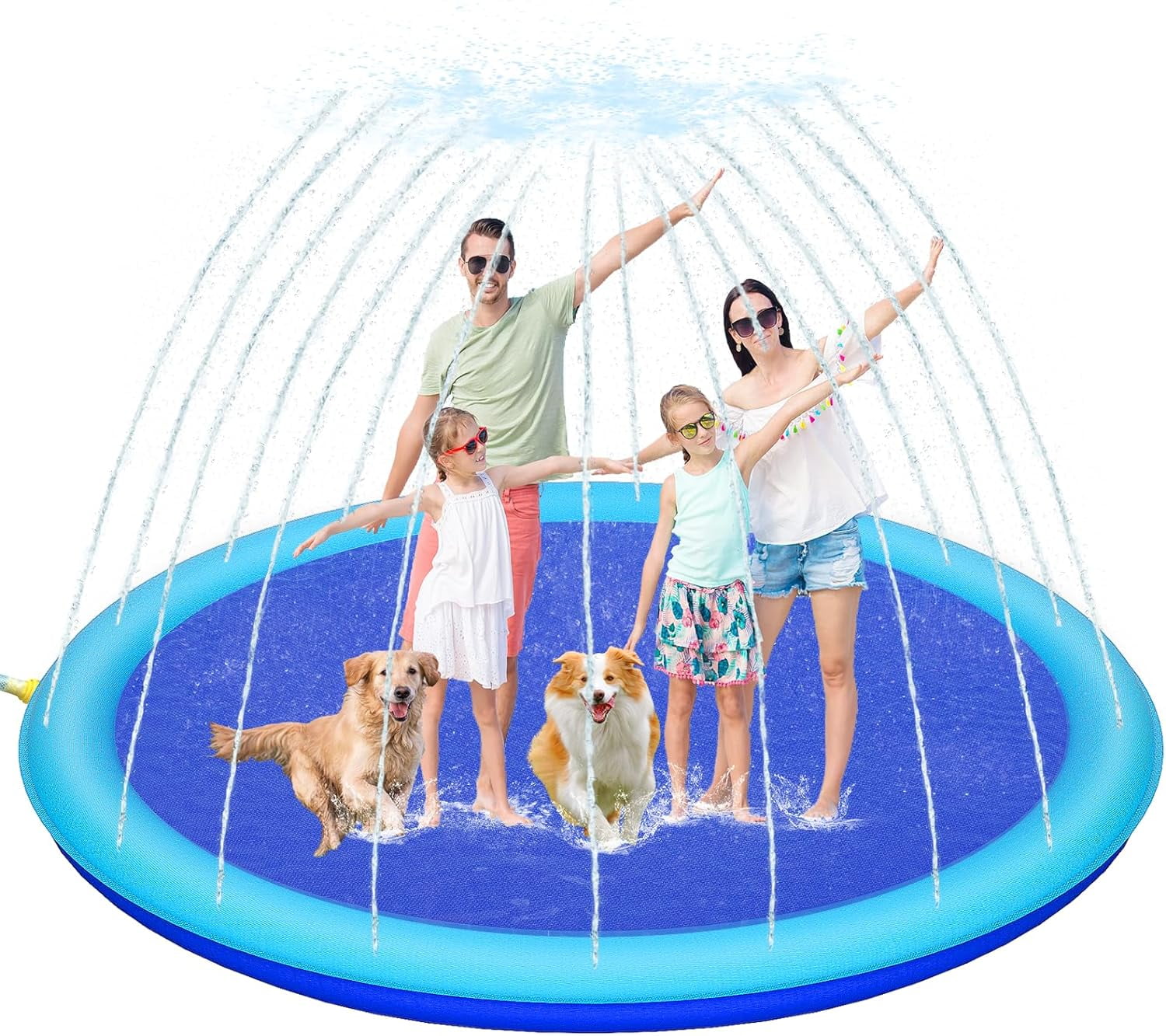 118" Extra Large Splash Pad for Kids and Dogs, 9.83FT Giant Non-Slip ...