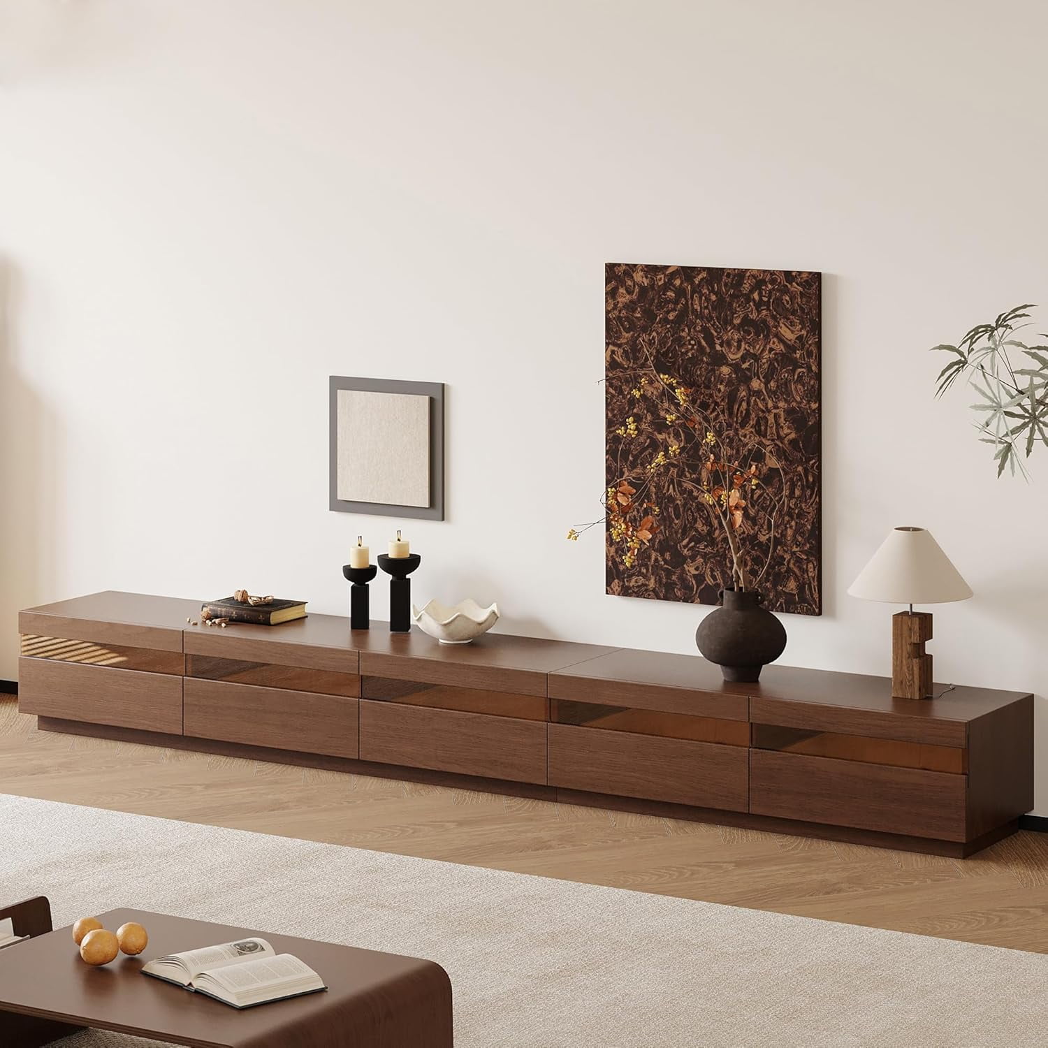 118" Farmhouse TV Stand for 75+ inch TV Entertainment Center with ...