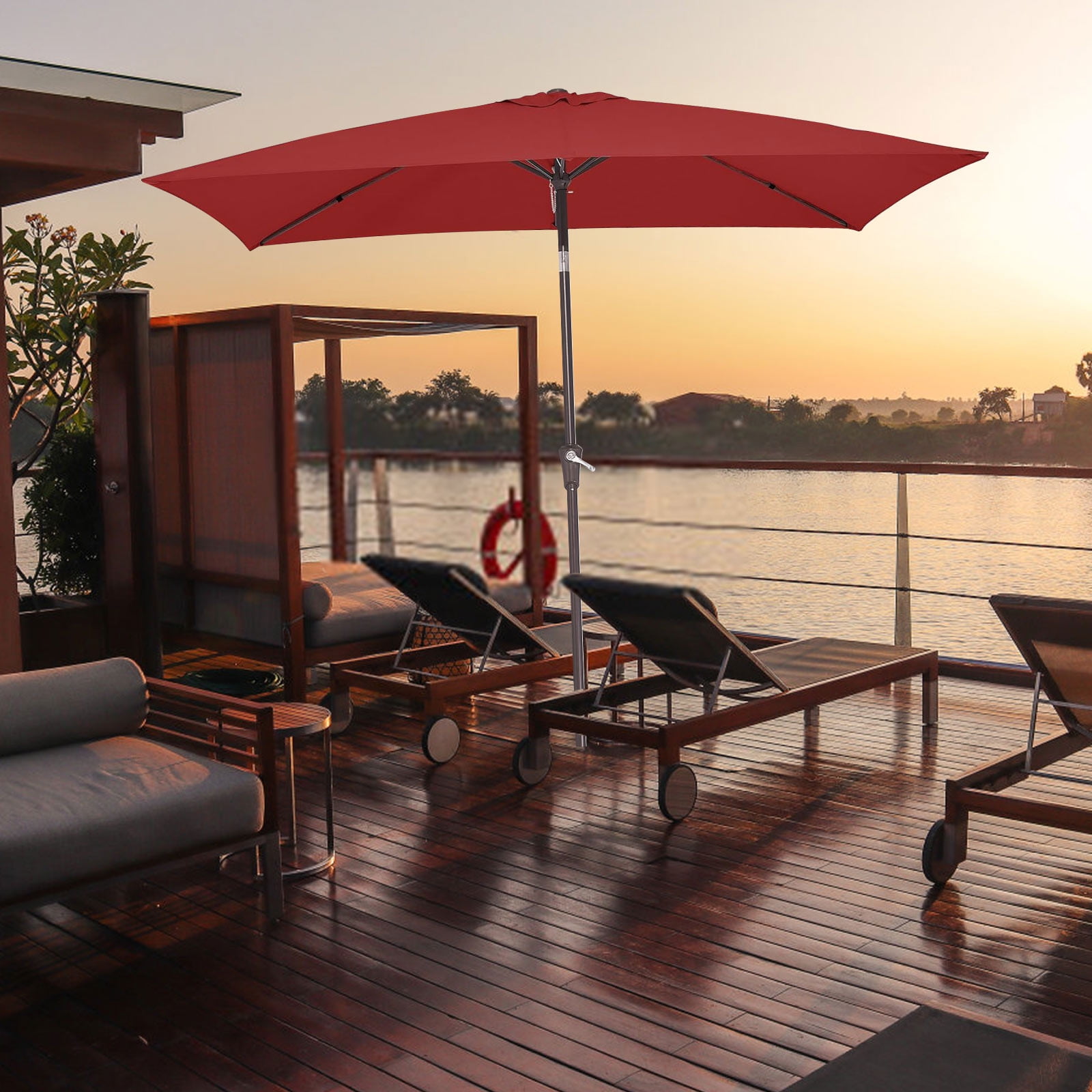 118-Inch Outdoor Sun Umbrella Replacement Canopy - Heavy-Duty Polyester ...