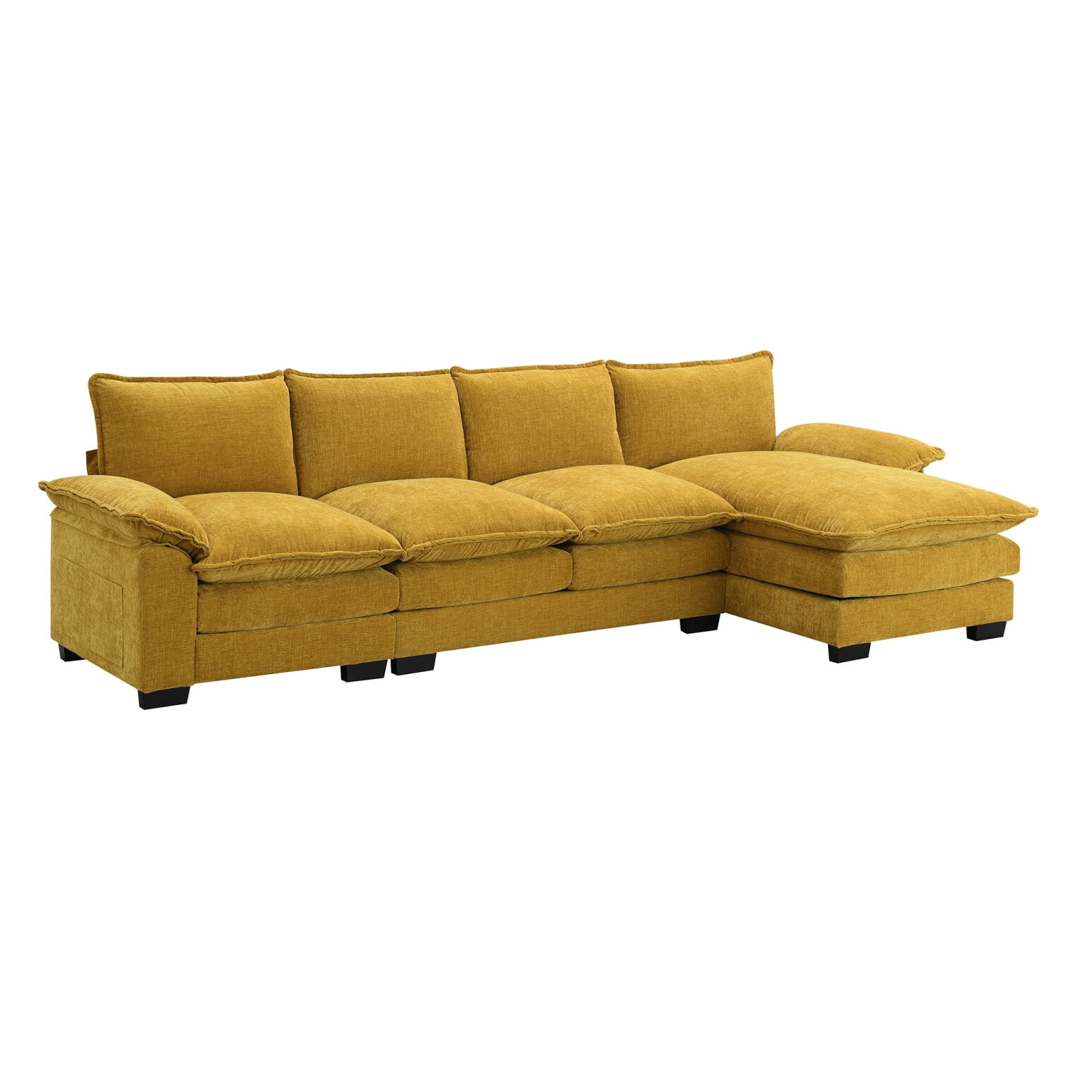 118" Large Modular Sofa, Modern L-Shaped Chenille Cloud Sofa with ...