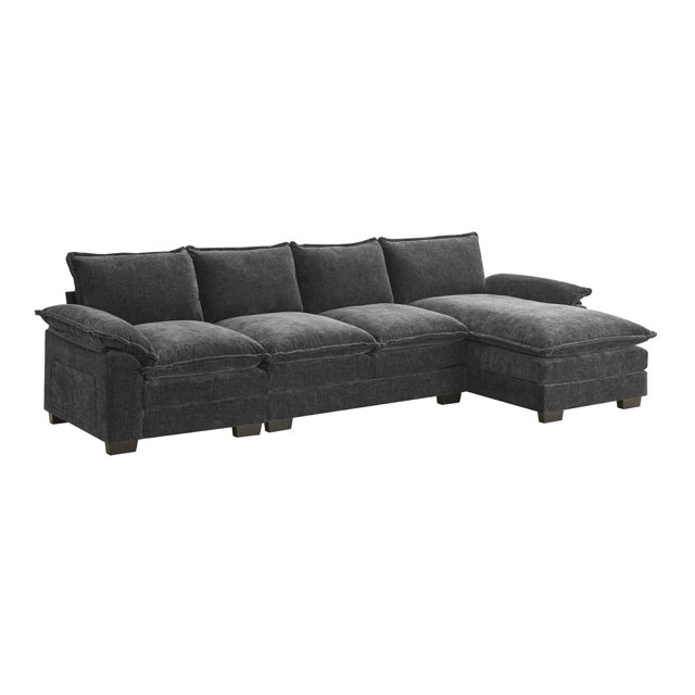 118" Large Modular Sofa, Modern L-Shaped Chenille Cloud Sofa with ...