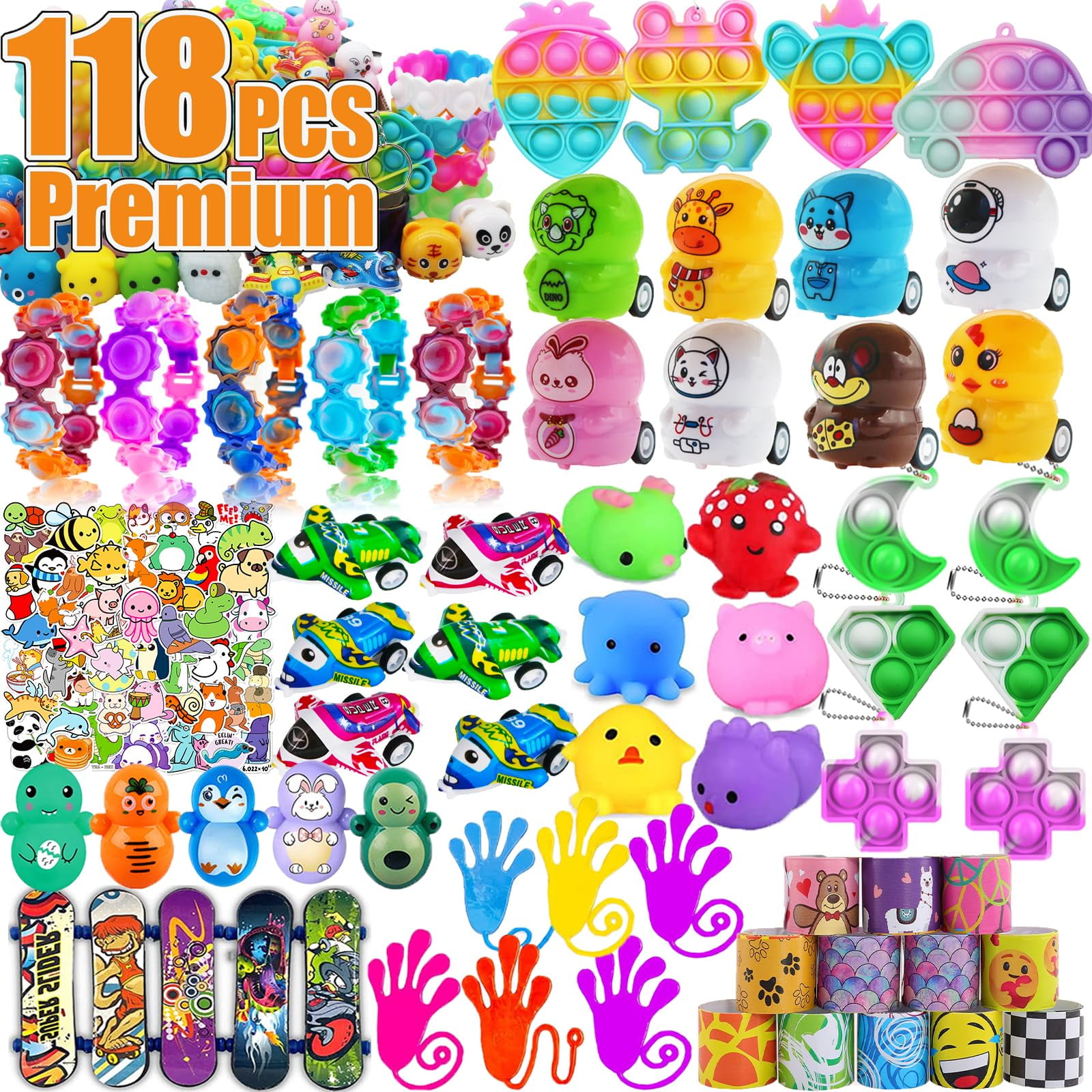 118 Pcs Party Favors for Kids, Pop Fidget Treasure Box Toys, Classroom ...
