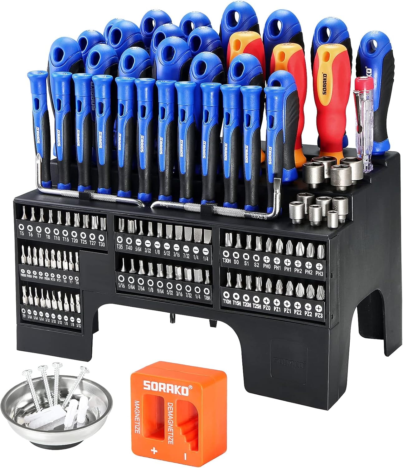 118-Piece Magnetic Screwdriver Set with Plastic Racking, Precision ...