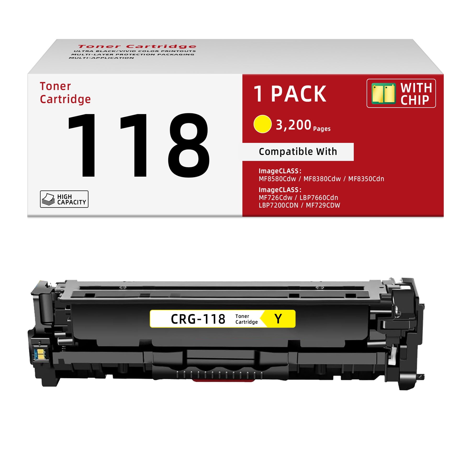 118 Toner Cartridge Compatible Replacement for Canon 118 118H CRG118 CRG-118 to Use with ...