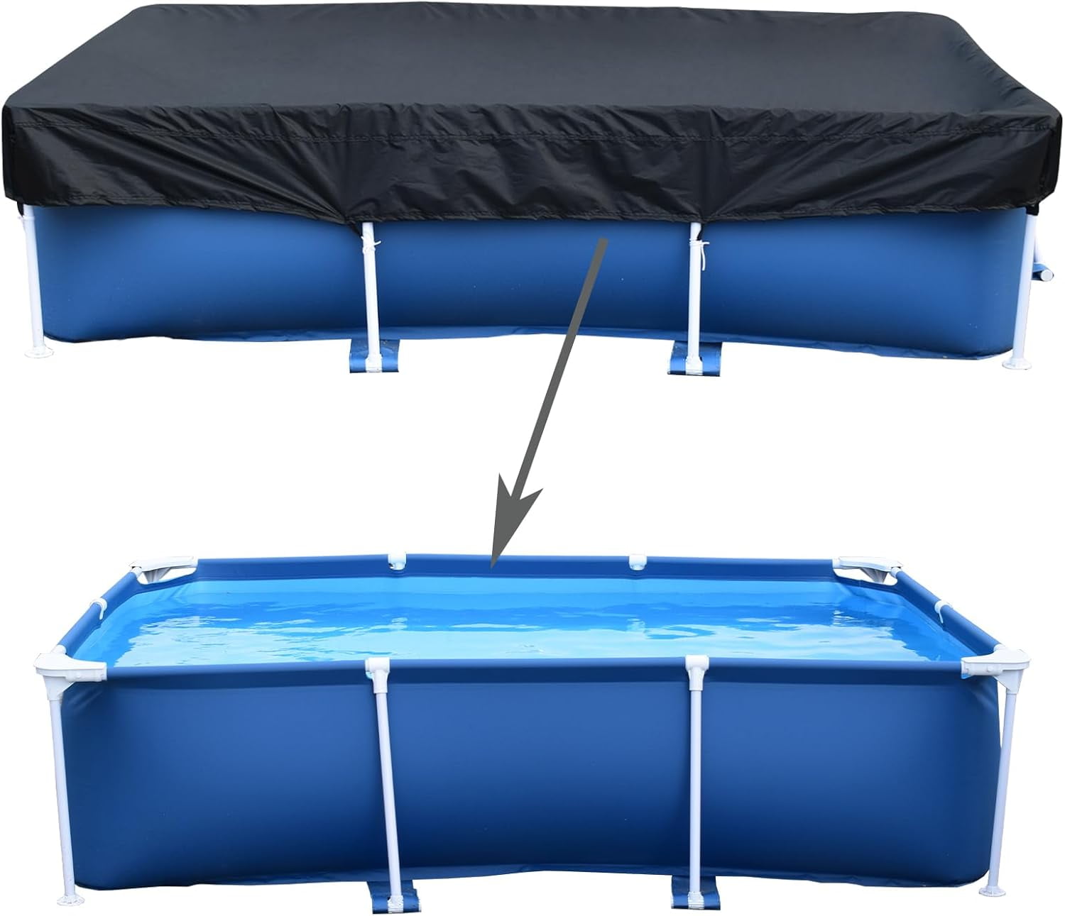 118" X 79" Rectangle Pool Cover, Made of 210D Heavy-Duty Waterproof ...