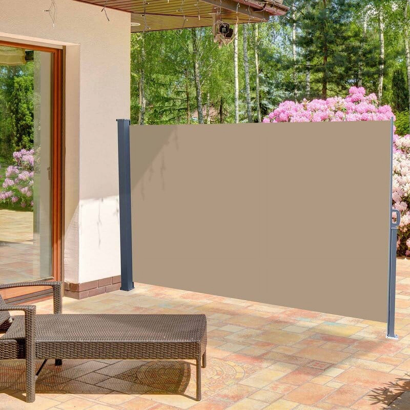 118" x 63" Outdoor Patio Single Side Awning Privacy Screen Pull Out ...