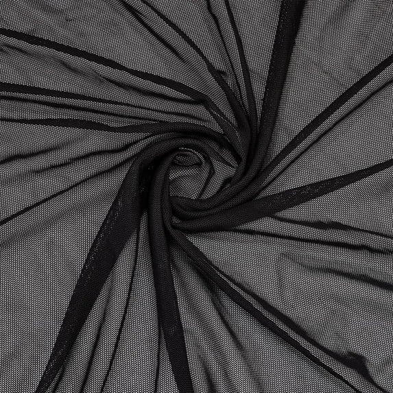 118"x62" Power Mesh Fabric Lightweight Mesh Fabric Black Slightly ...
