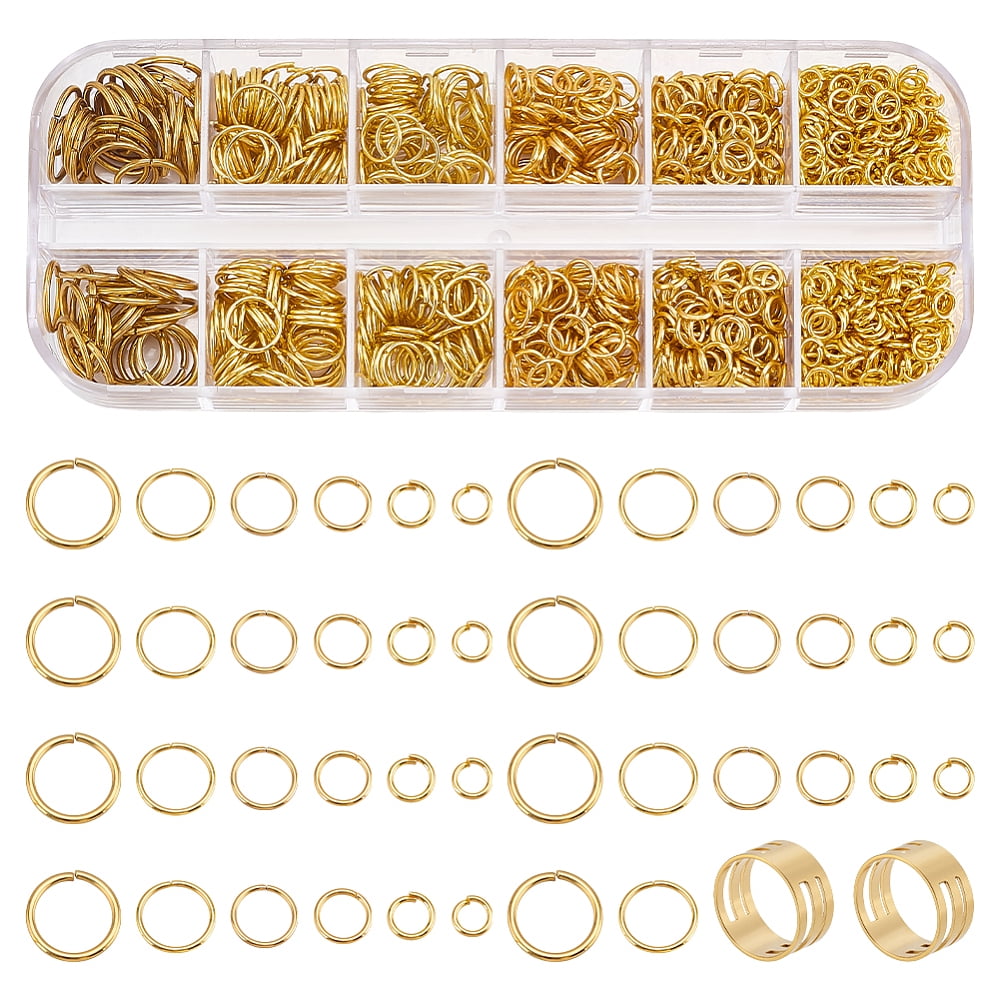 1180Pcs Open Jump Ring 4/5/6/7/8/10mm Connector Rings Bulk Metal Iron ...