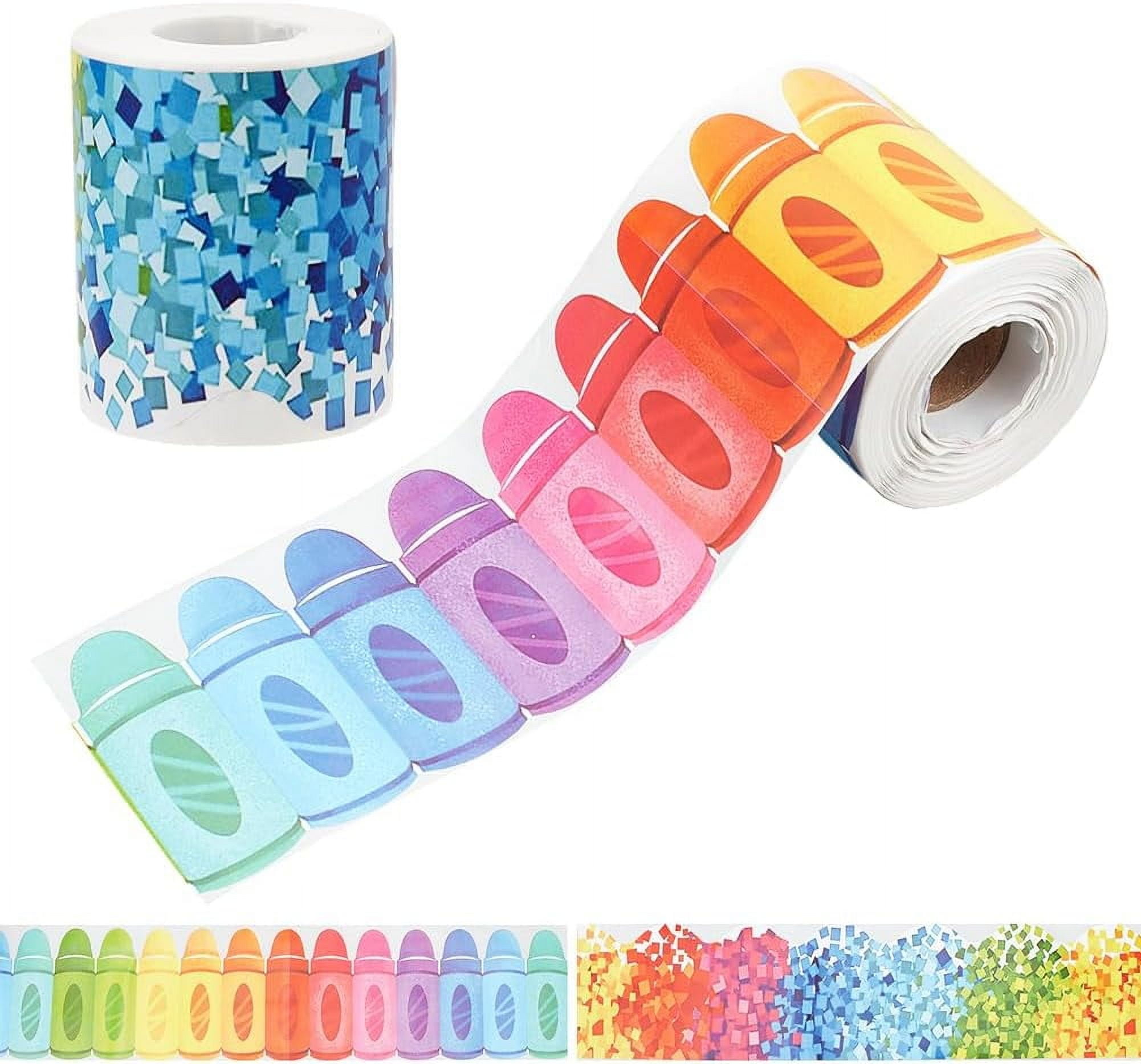 118FT 2 Styles Bulletin Board Borders 3 inch Confetti Crayon Scalloped ...