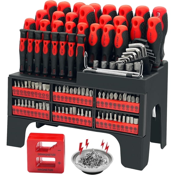 118PCS Magnetic Screwdriver Set, Screwdriver Set with Plastic Racking ...