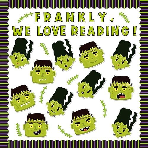 118Pcs Halloween Frankly We Love Reading Green Monster Bride Bulletin ...