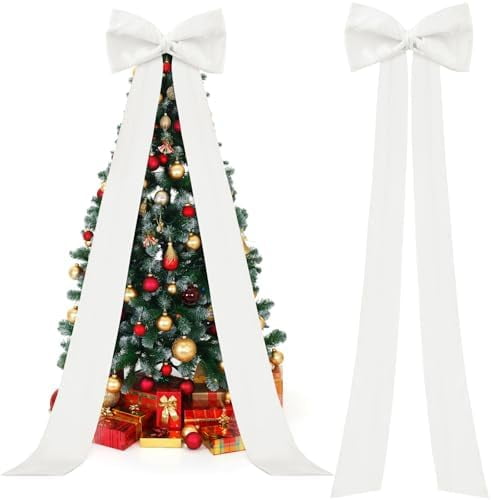 118x28 Inch Extra Large Christmas Tree Topper Bow Christmas Giant Satin ...