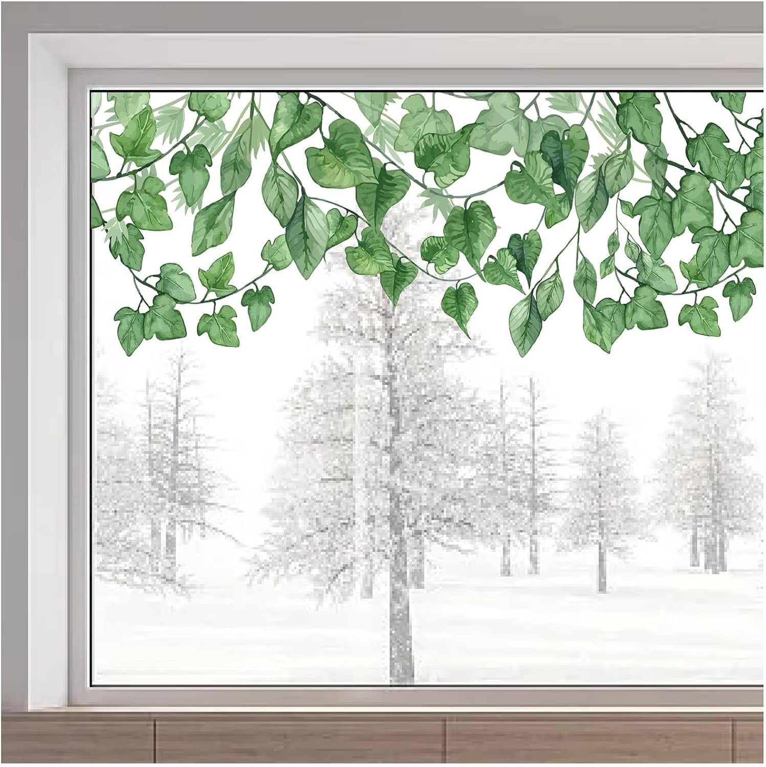 118x39cm Vine Window Clings Ivy Leaves Window Decals Green Plants ...