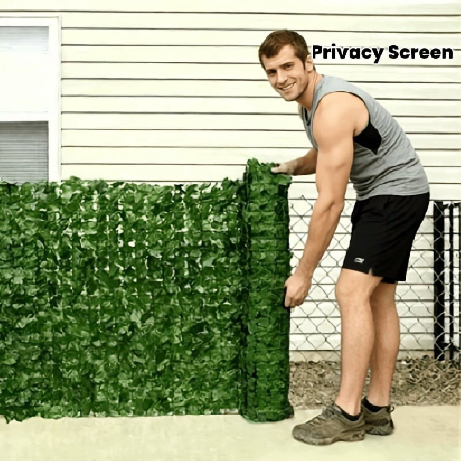 119×40 Inch Realistic Artificial Ivy Privacy Screen, Weather Resistant ...