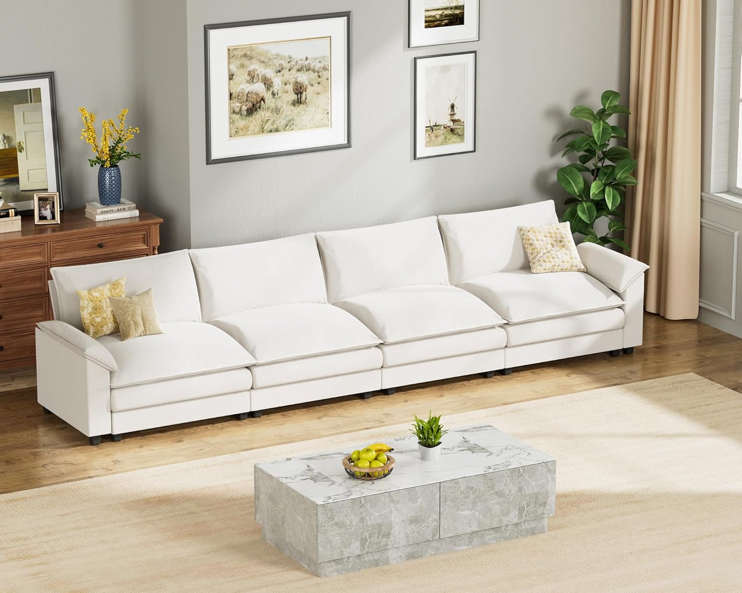 119" Modular Sectional Sofa, L Shaped Sofa Couch with Reversible ...