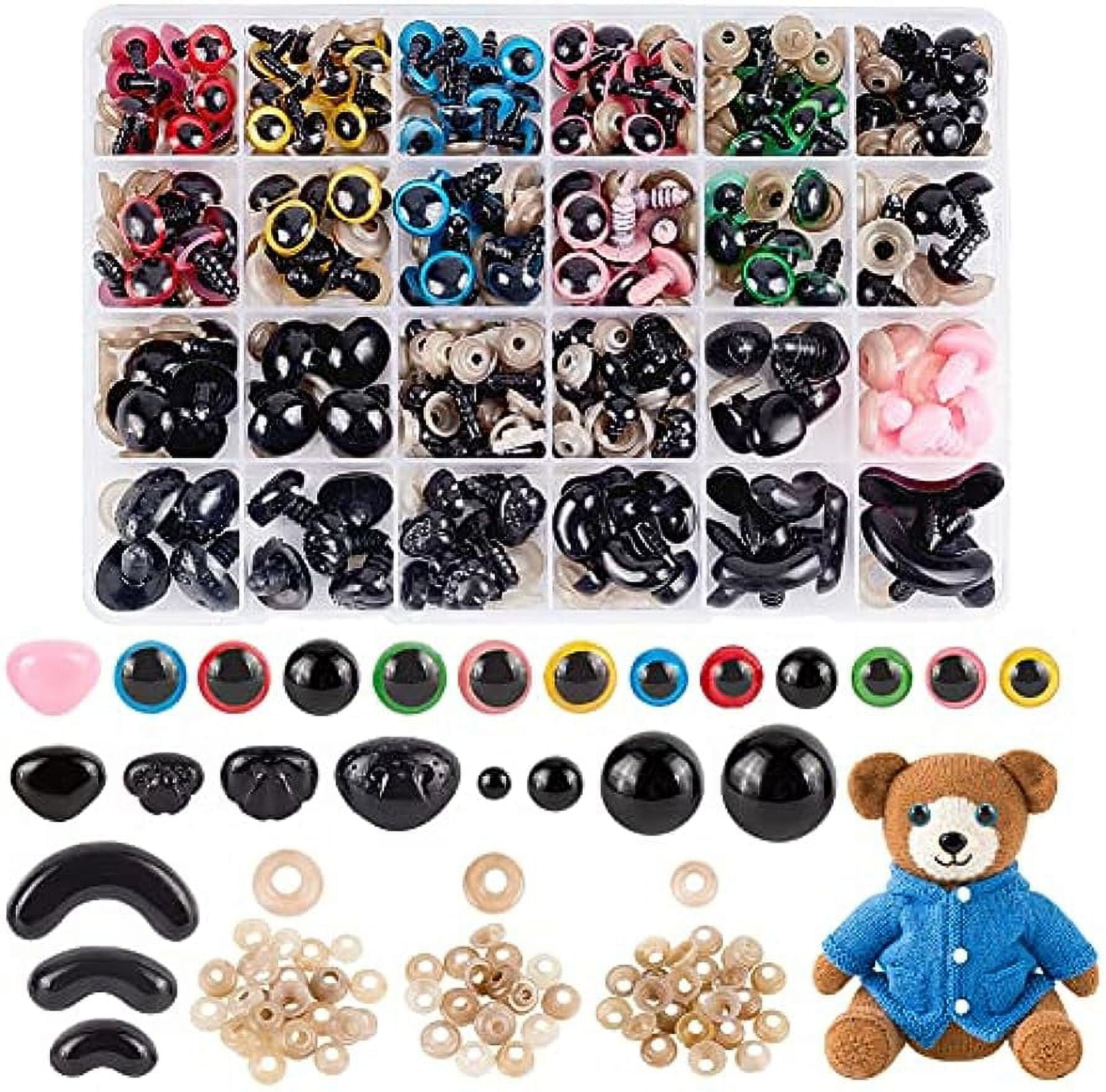 119 Sets Safety Eyes and Noses with Washers Colorful Round Craft Eyes ...