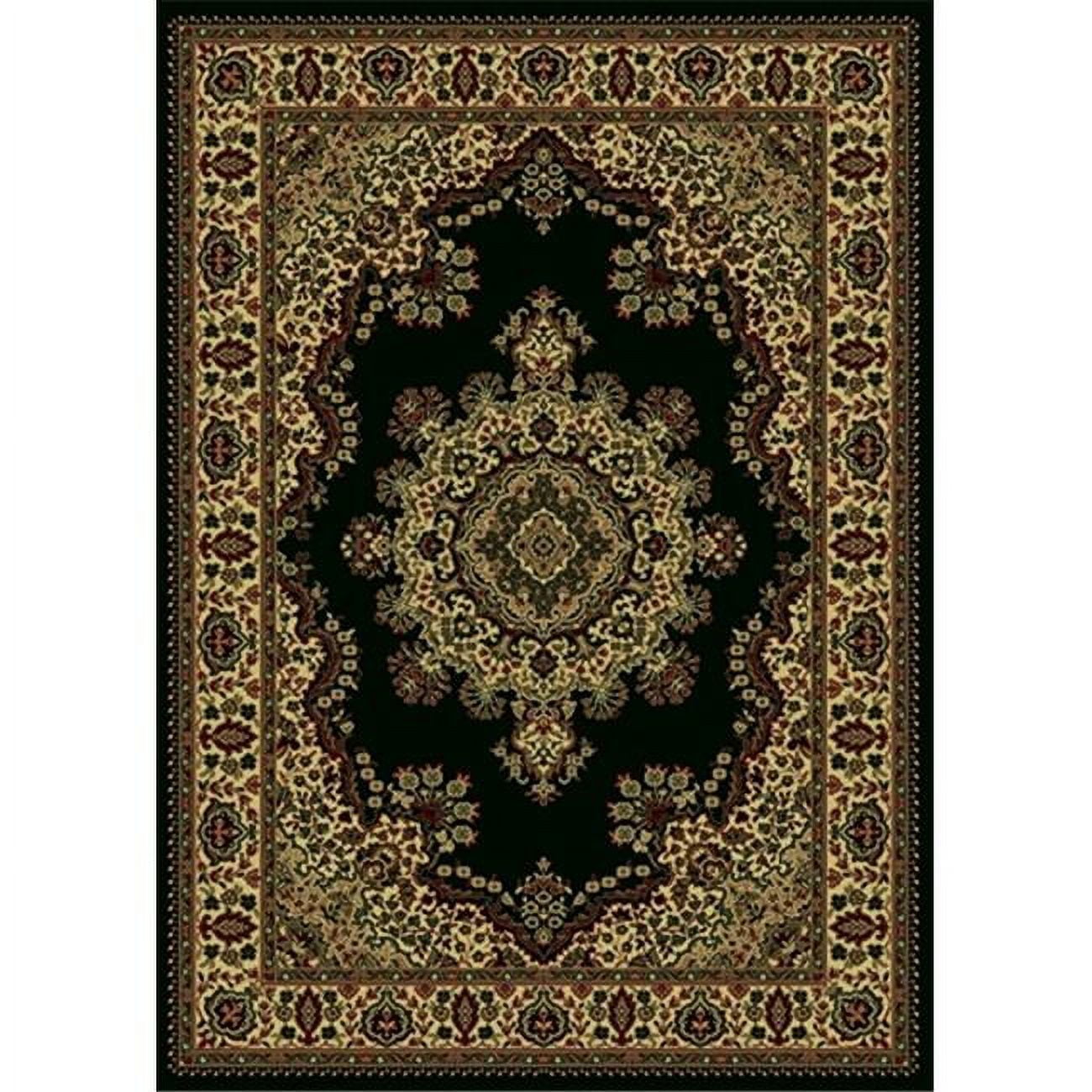 1191-2251-BLACK Castello Rectangular Black Traditional Italy Area Rug ...