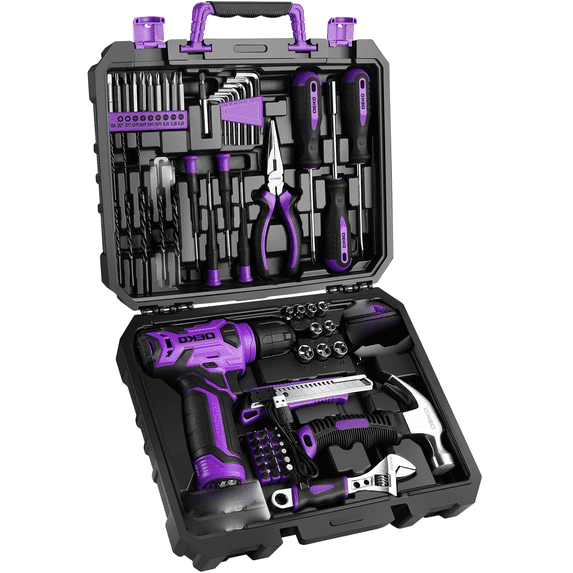 119PCS All-in-One Power Tool Box Set - 8V Cordless Drill/Driver & Hand ...