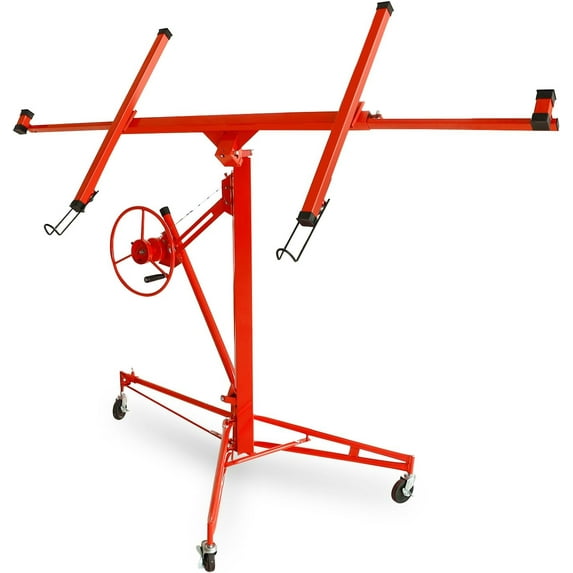 11FT Drywall Lift Panel Hoist Dry Wall Rolling Caster Lifter Lifter ...