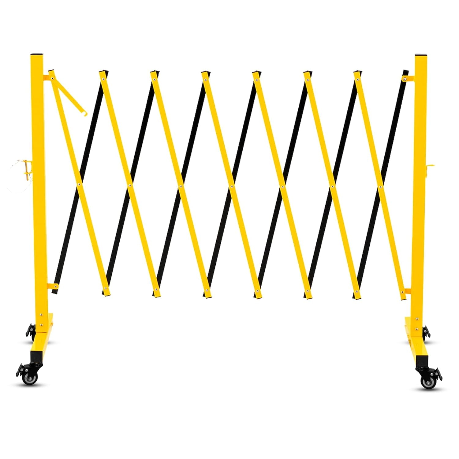 11FT Traffic Barricade with Casters, Metal Expandable Barricade ...