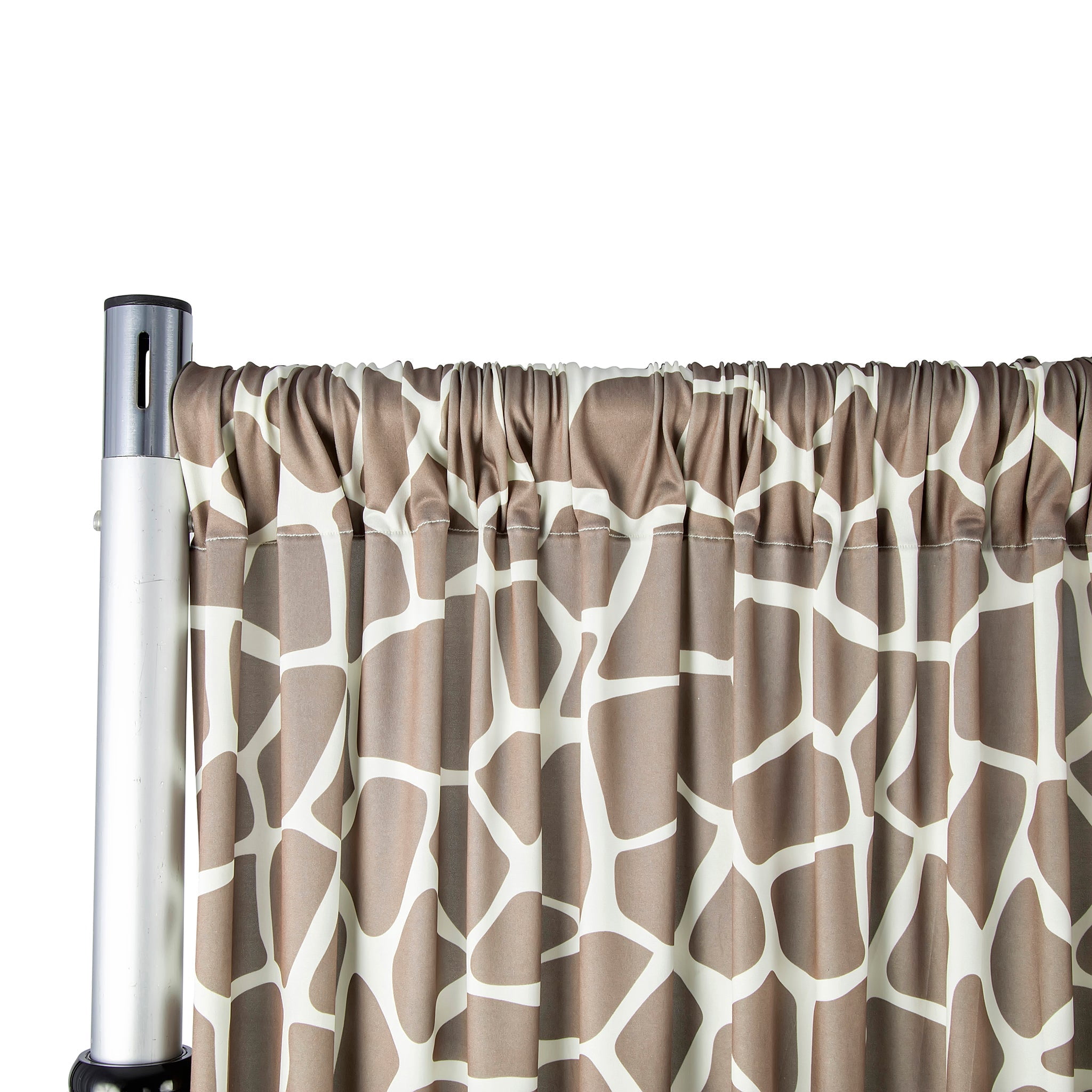 11Ft H x 60 Inch W Giraffe Animal Print Spandex 4-Way Drape Curtain Photo Backdrop Panel Stretch ...