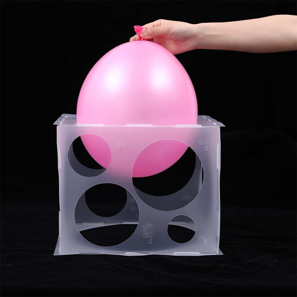 11Holes Plastic Balloon Sizer Box Collapsible Cube 2-10inch Size Measurement Tool for Birthday ...