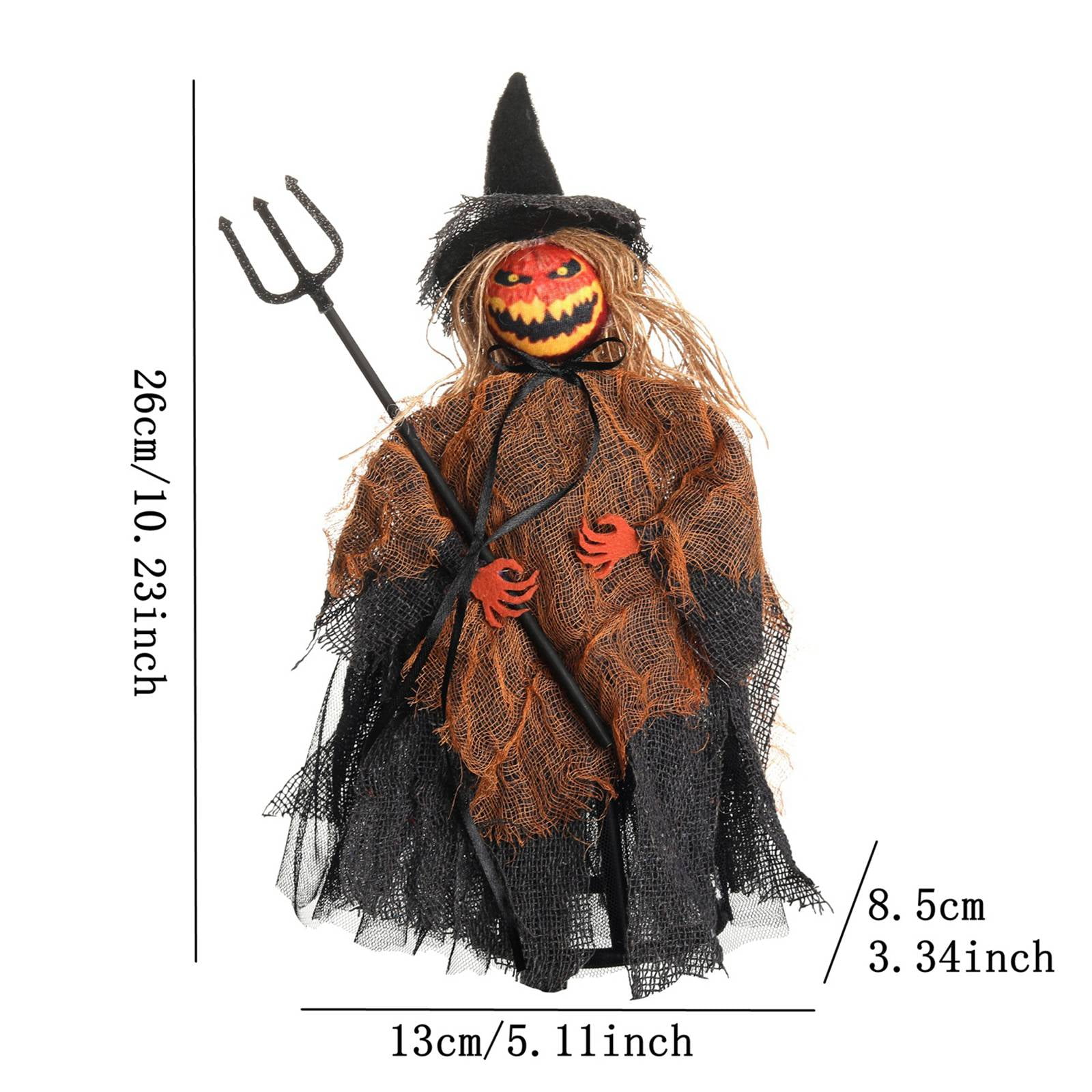 11Inch Halloween Witch Tree Topper Decoration, Black Witch with Spider ...