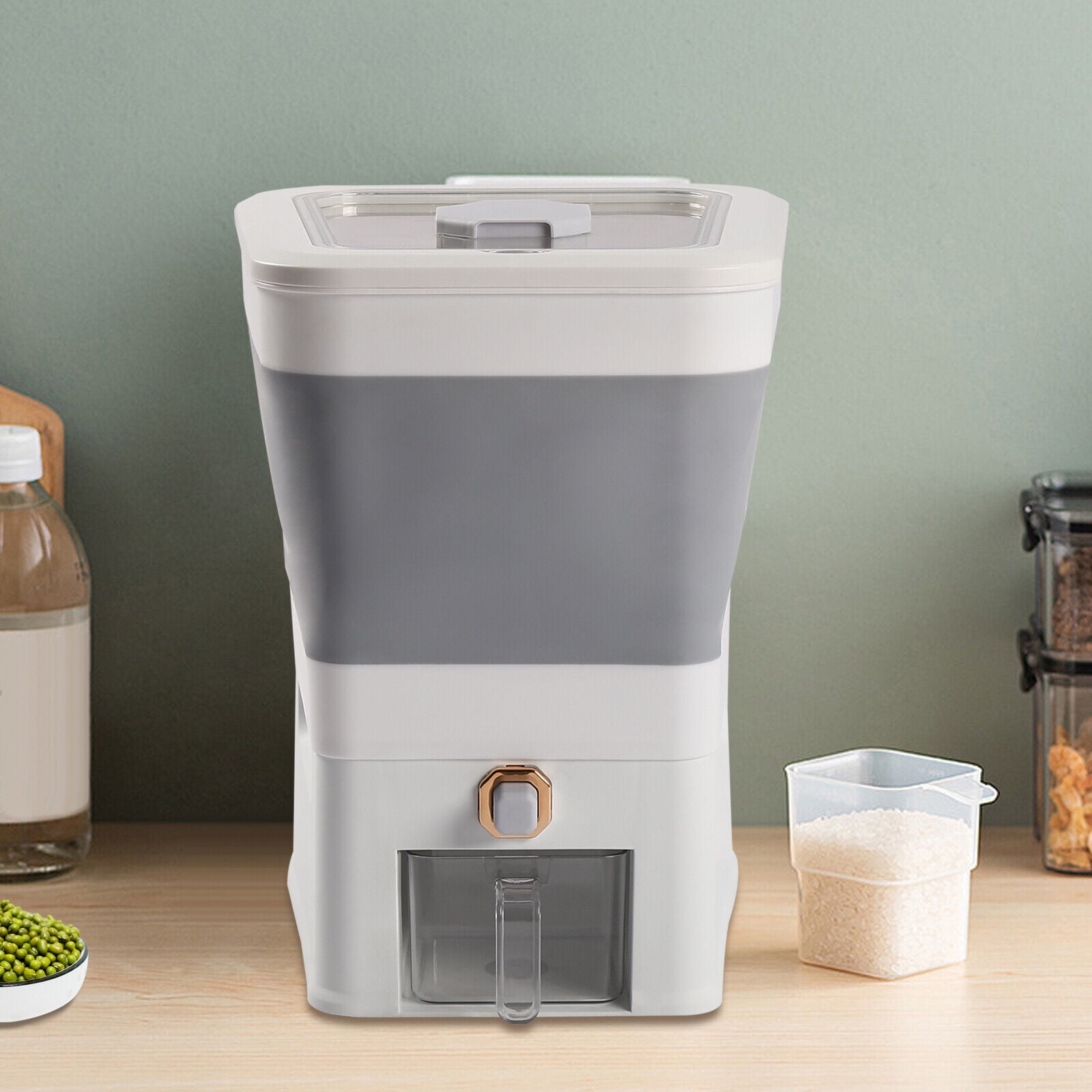 11L Collapsible Rice Dispenser Large Grain Container Foldable Rice ...