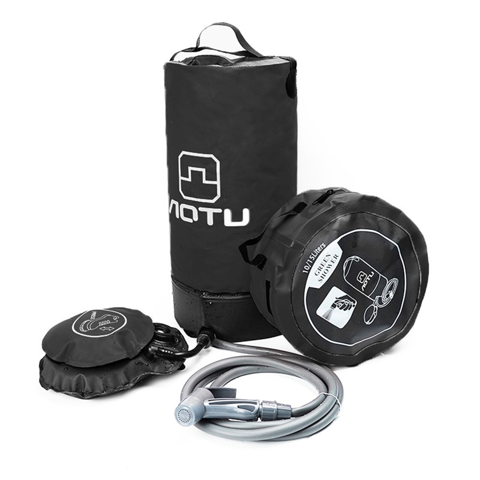 11L PVC Pressure Shower with Foot Pump Lightweight Outdoor Inflatable ...